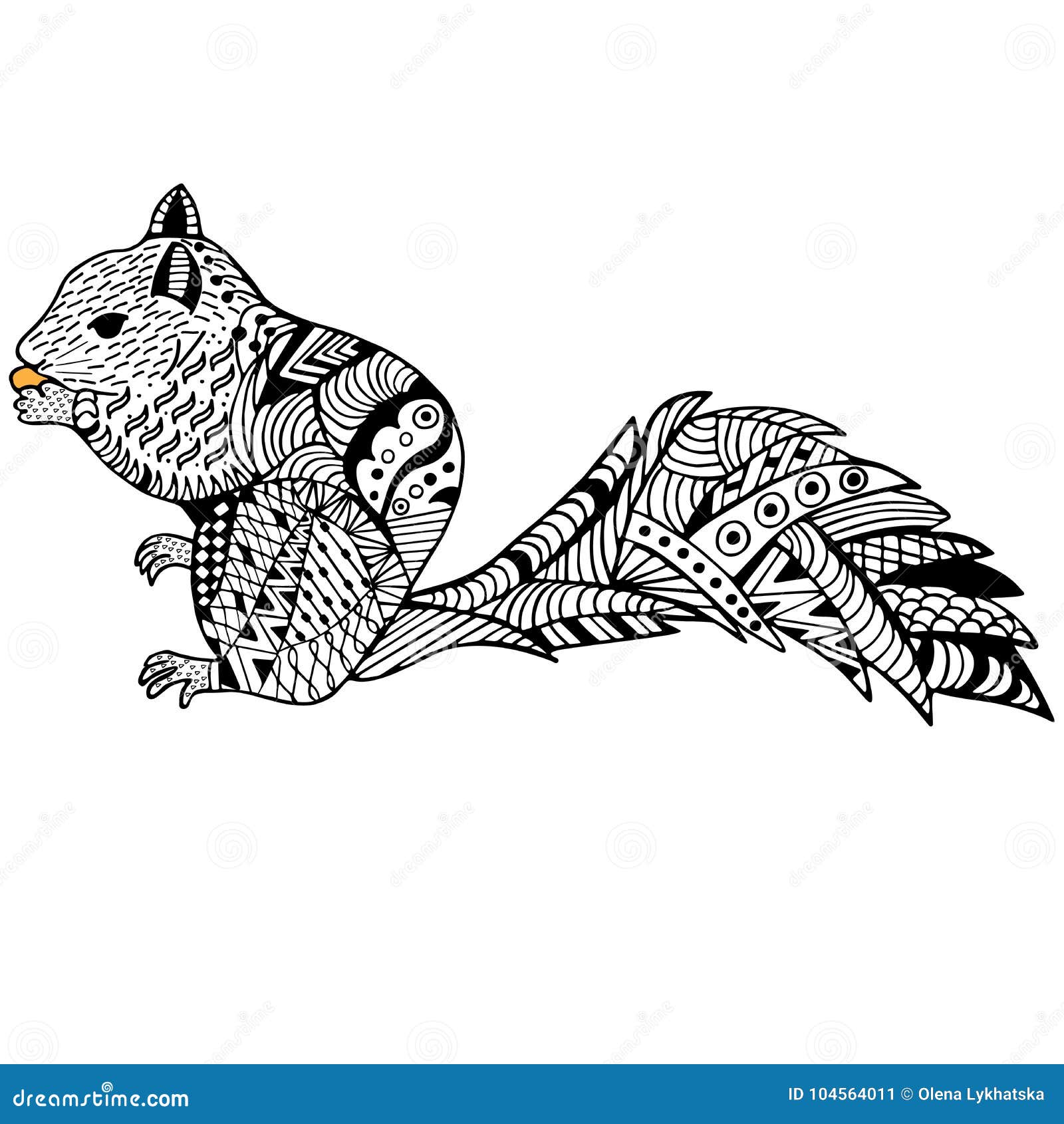 Squirrel Hand Drawn Doodle Graghic Stock Vector - Illustration of ...