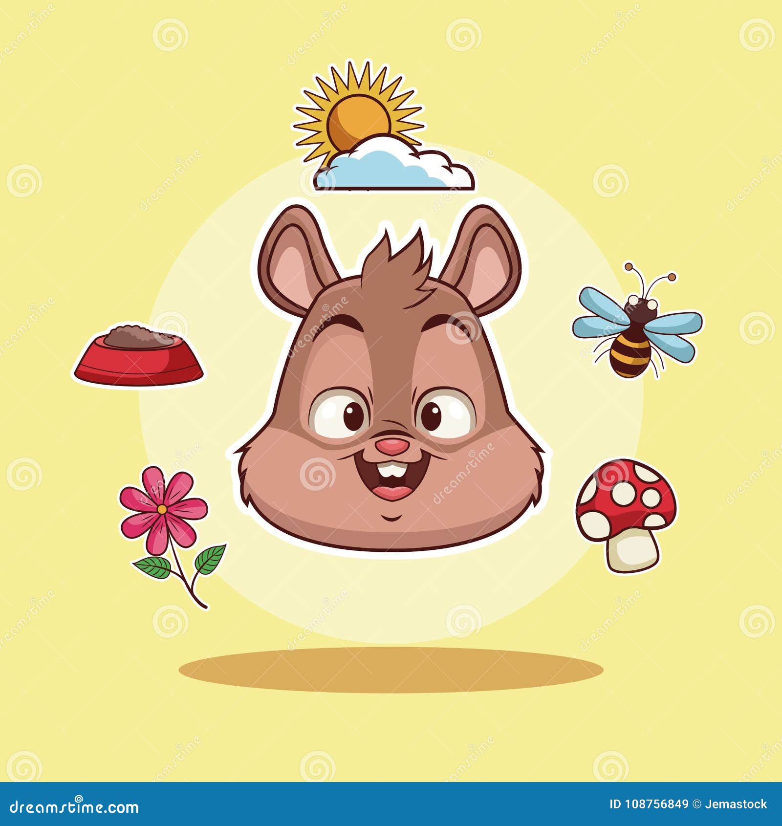 Squirrel head cartoon stock vector. Illustration of friend - 108756849