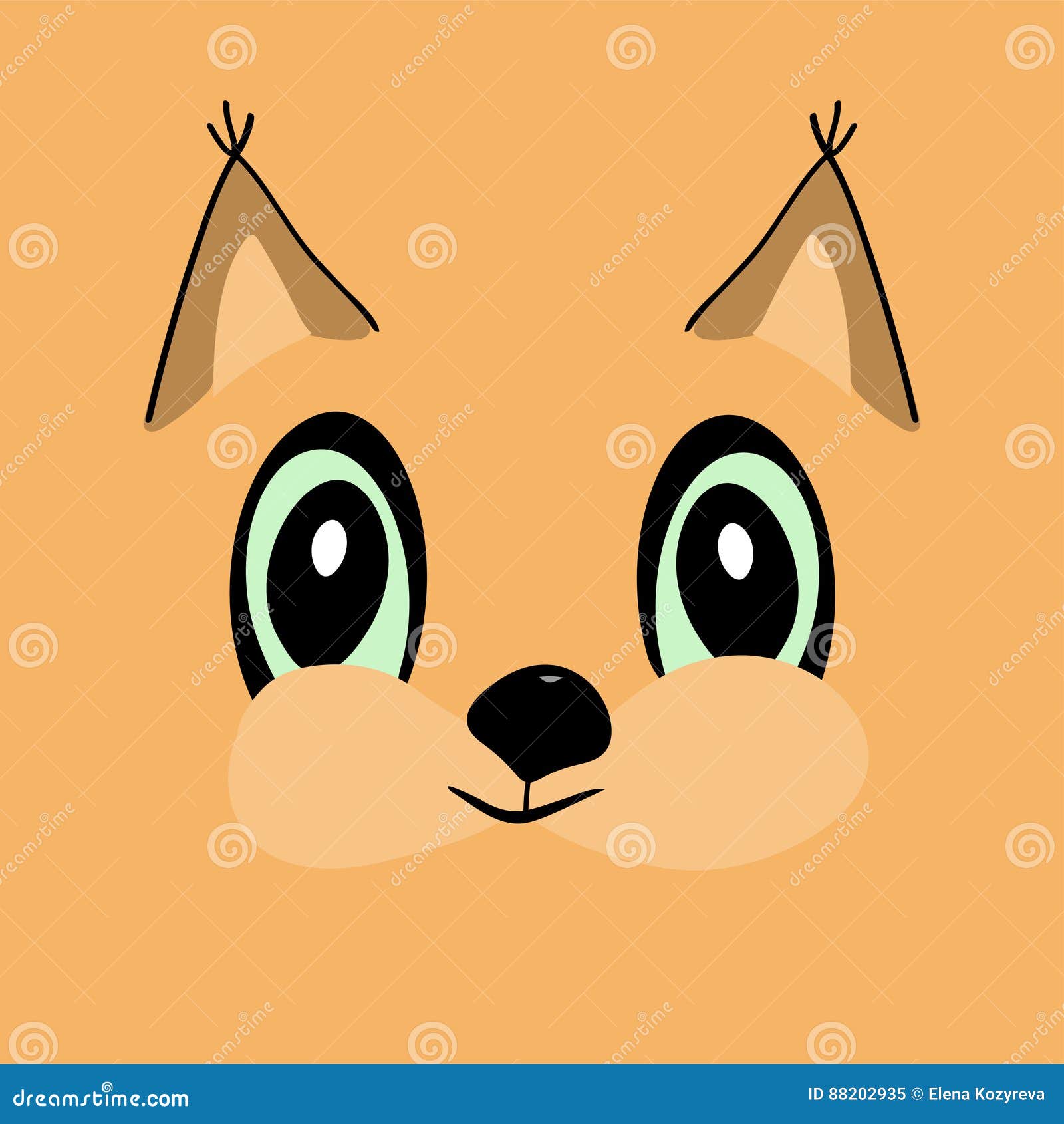 Squirrel head cute cartoon stock vector. Illustration of orange - 88202935