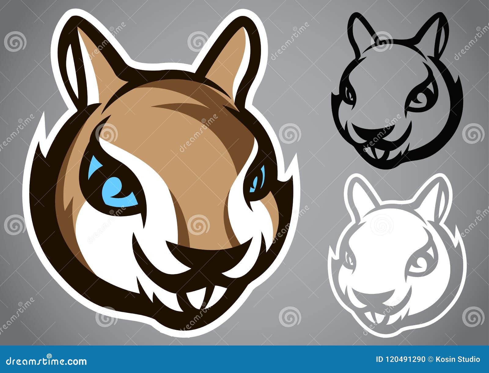 Squirrel Head As Cheerful Emoji. Happy Emoticon. Vector Illustration Of ...