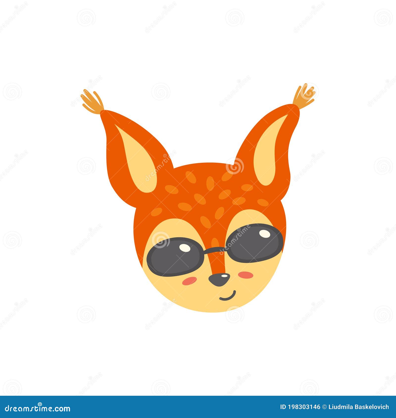Squirrel Head As Cheerful Emoji. Happy Emoticon. Vector Illustration Of ... Squirrel Head As Cheerful Emoji. Happy Emoticon. Vector Illustration Of ...