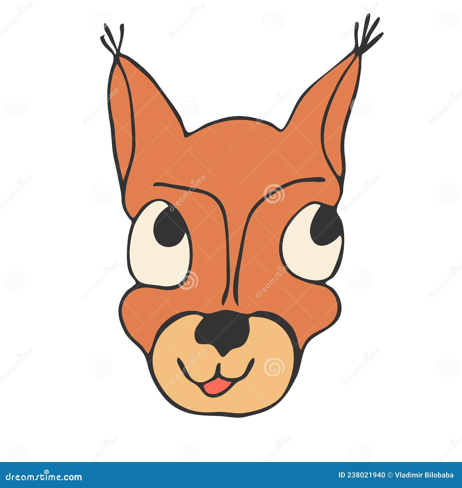 Squirrel Head on a White Background Stock Illustration - Illustration ...