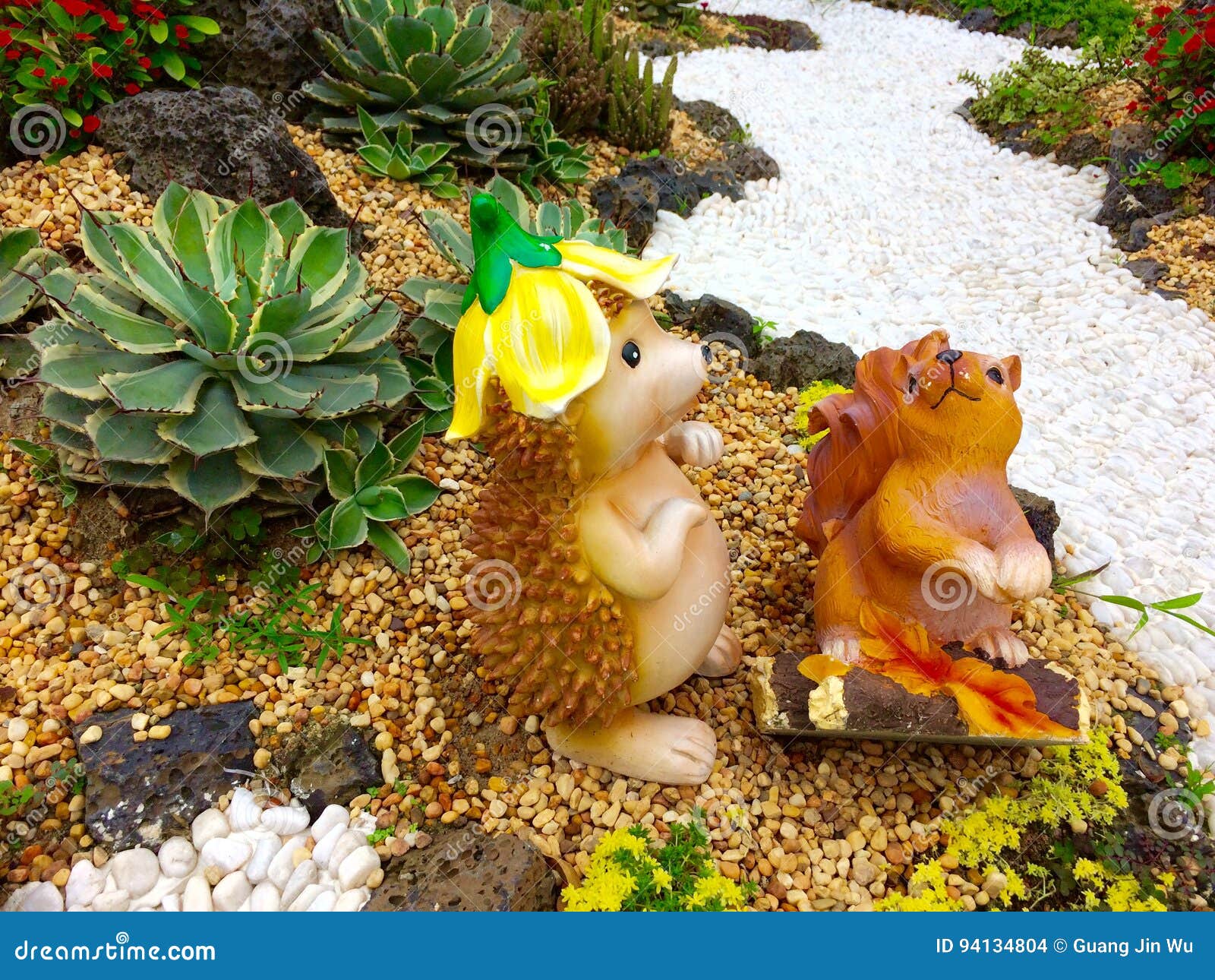 Squirrel and hedgehog stock photo. Image of outside, nopeople - 94134804