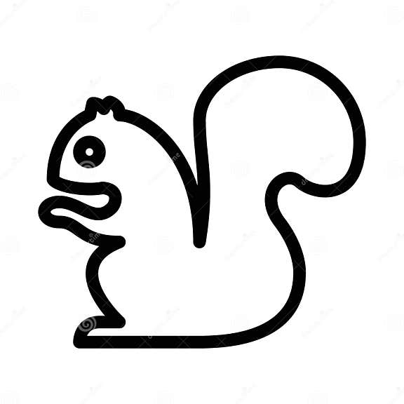Squirrel Icon Design in Filled and Outlined Style Stock Vector - Illustration of cute, wild ...