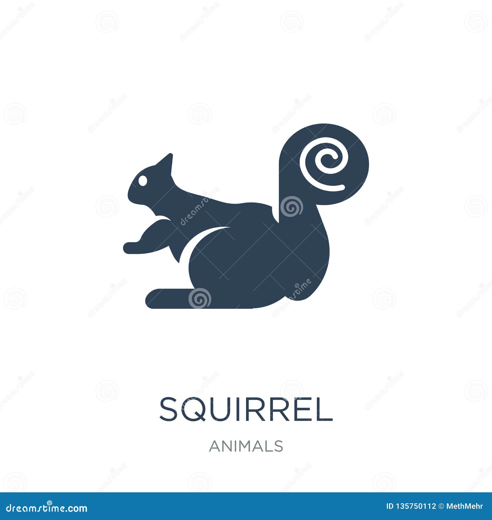 Squirrel Icon in Trendy Design Style. Squirrel Icon Isolated on White ...