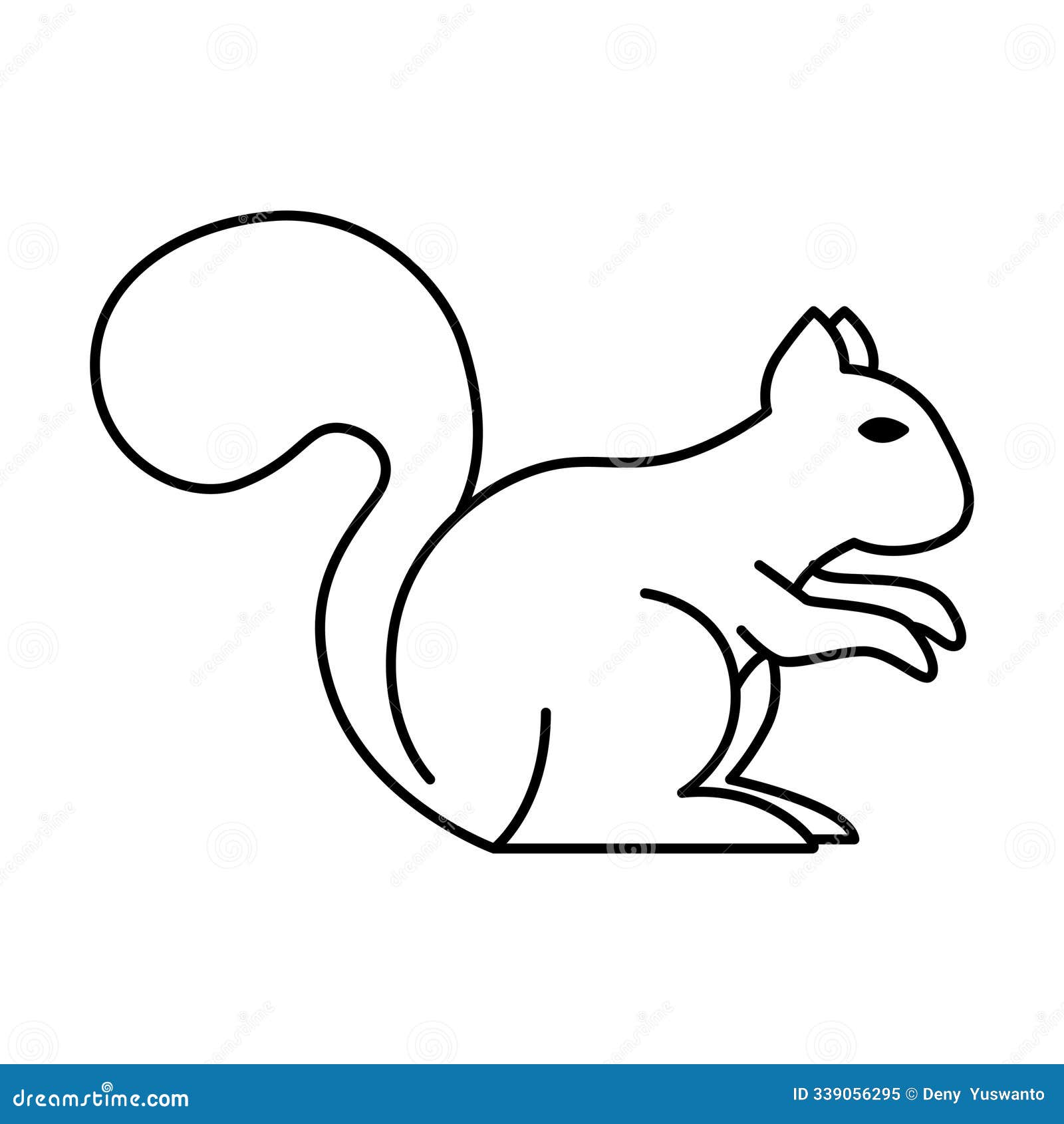 Squirrel Icon Black And White Vector Outline Sign | CartoonDealer.com #340942658