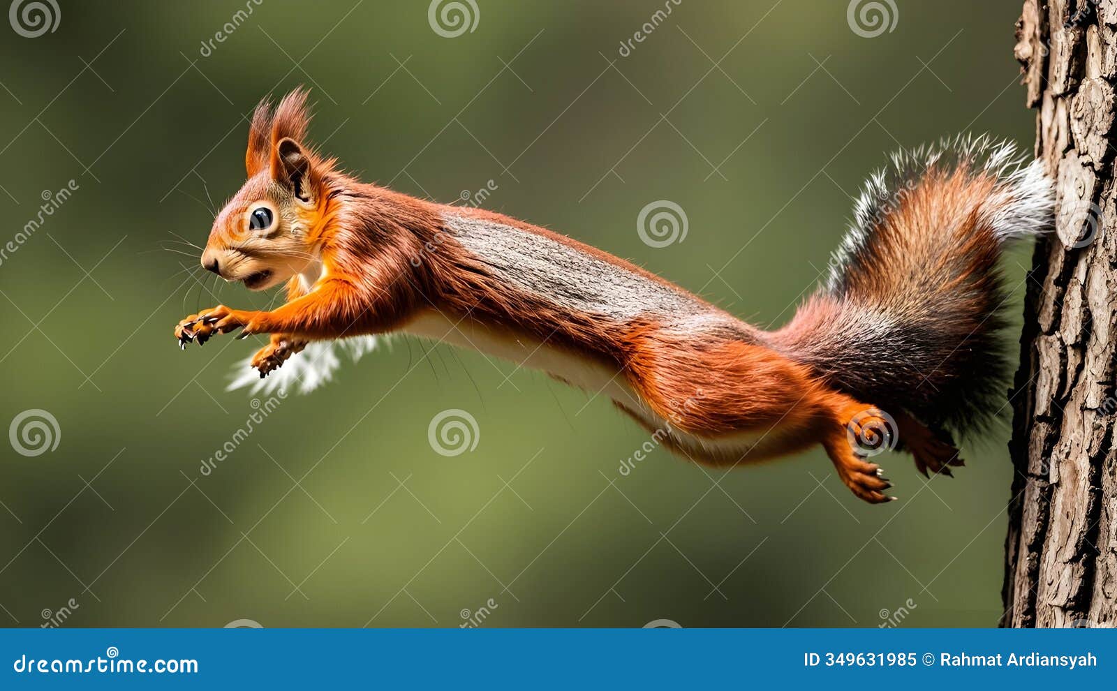 A Squirrel Jumping from a Tree Stock Image - Image of ready, trailing ...