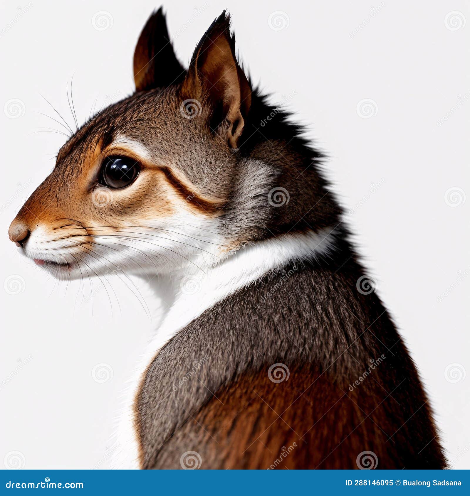 Squirrel, Many Angles and View Portrait Side Back Head Shot on Cutout ...