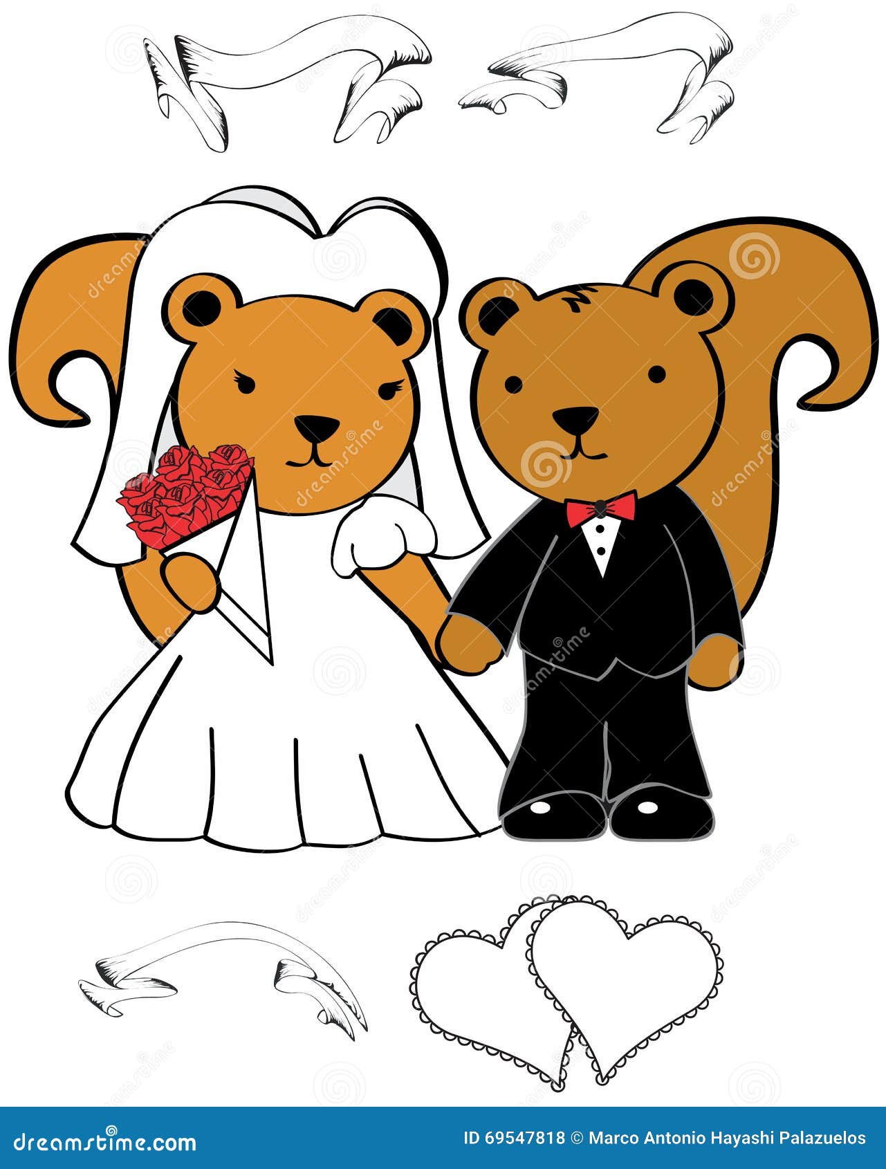 Pig Married Cartoon Background | CartoonDealer.com #48229115