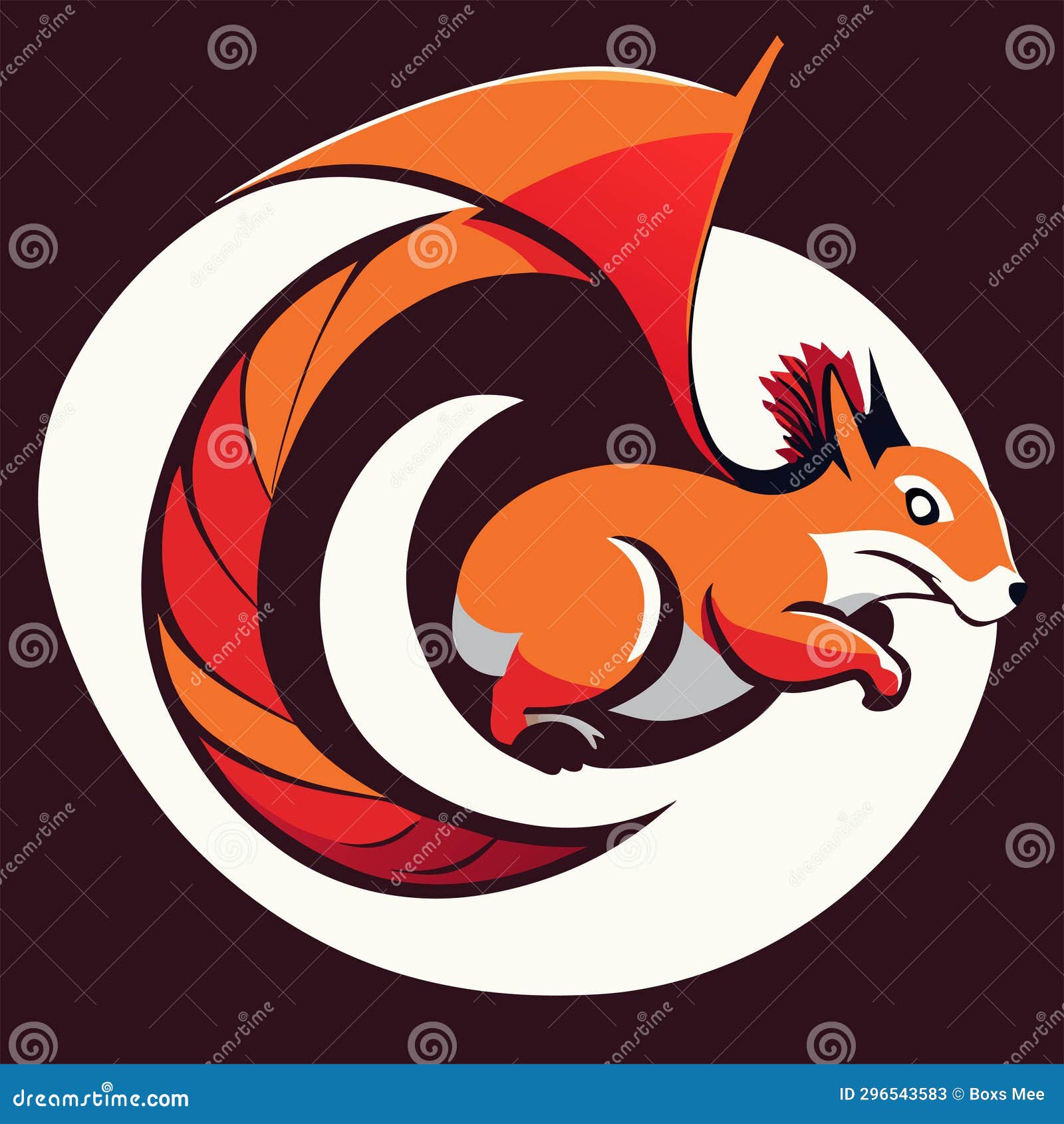 Squirrel Mascot. Vector Illustration of a Squirrel Jumping on a Wave ...