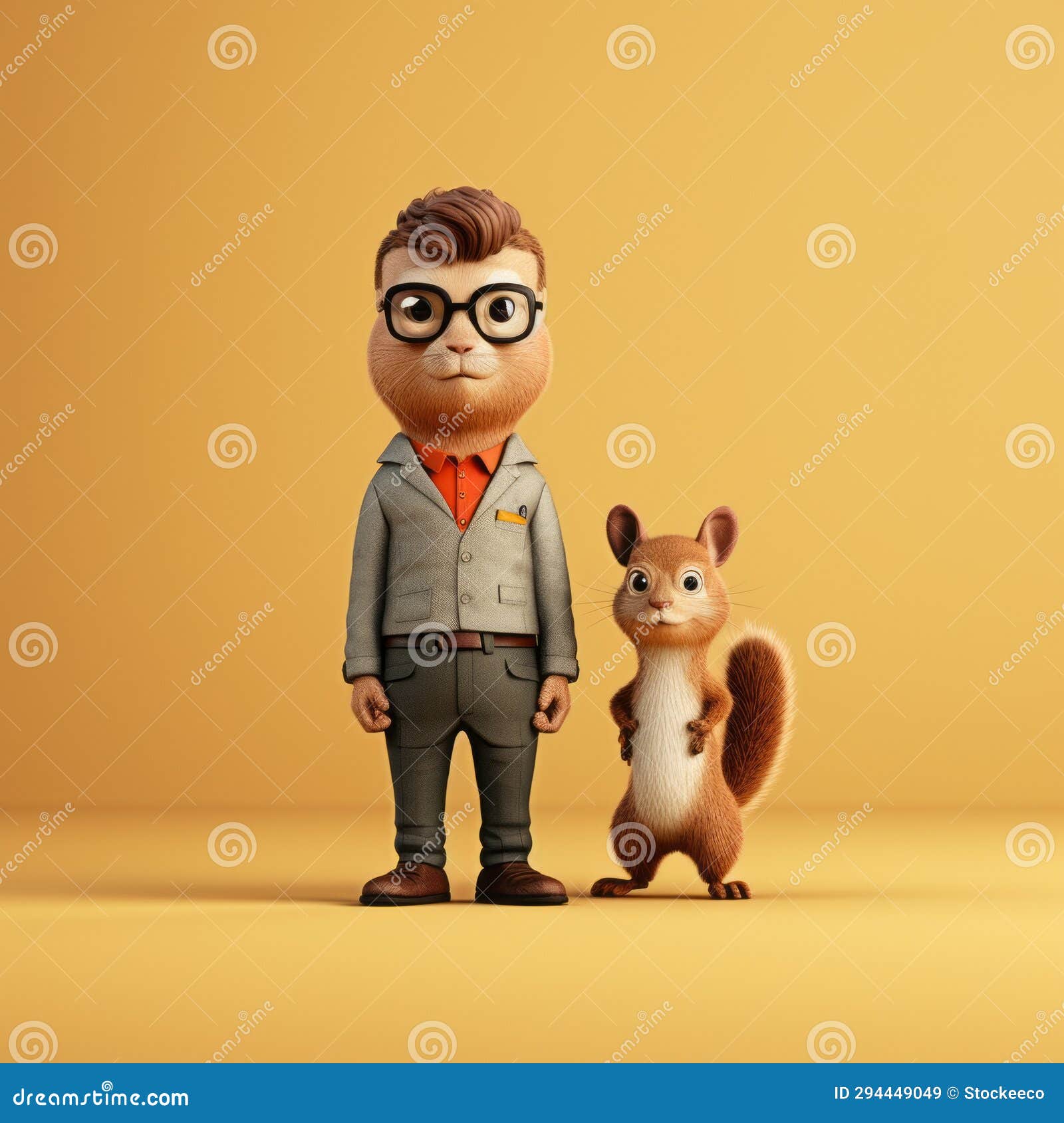 Squirrel and Matthew: a Playful 3d Character Design in Cinema4d Stock ...
