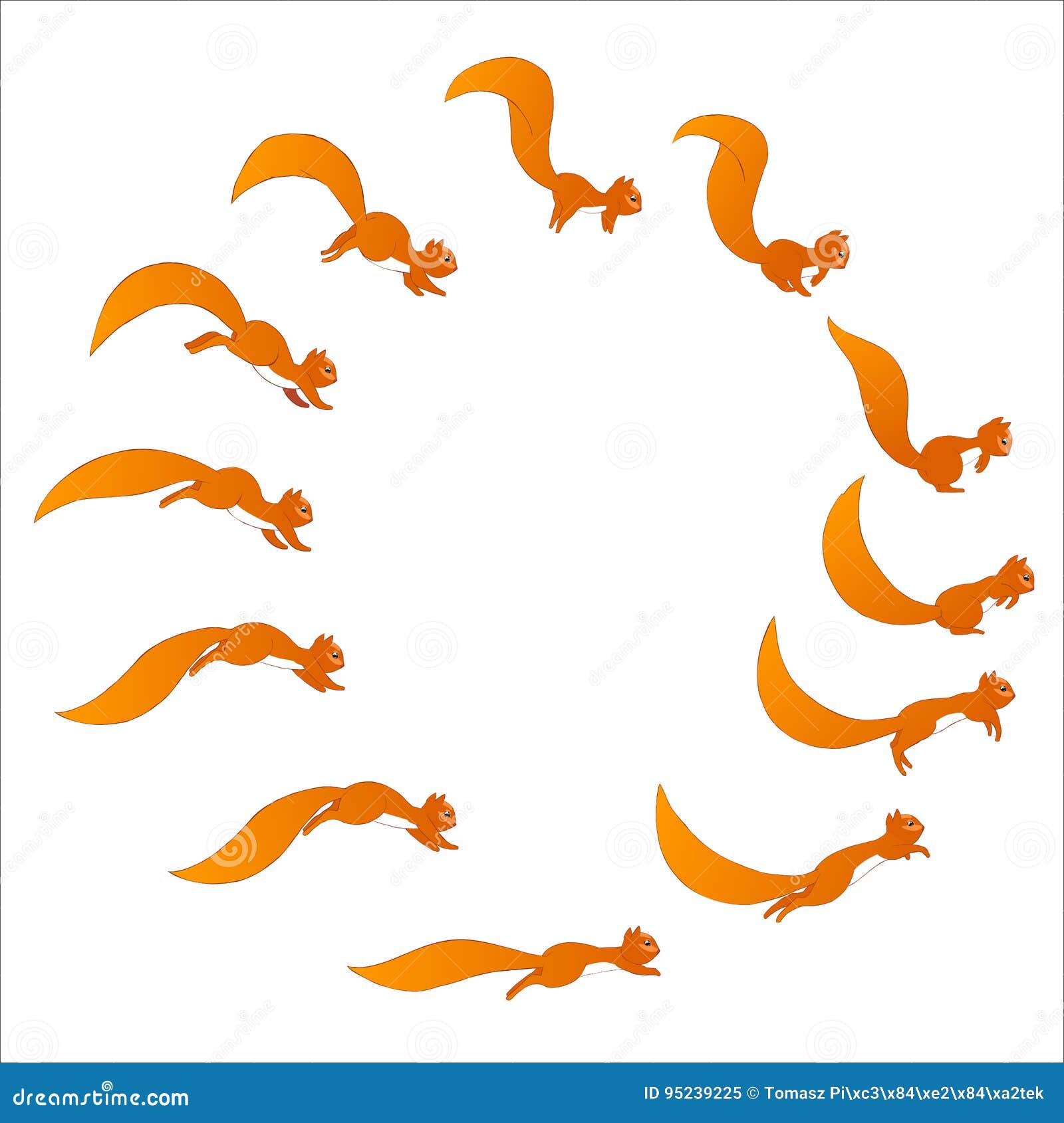 Squirrel in motion stock illustration. Illustration of running - 95239225