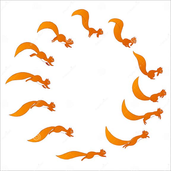 Squirrel in motion stock illustration. Illustration of running - 95239225