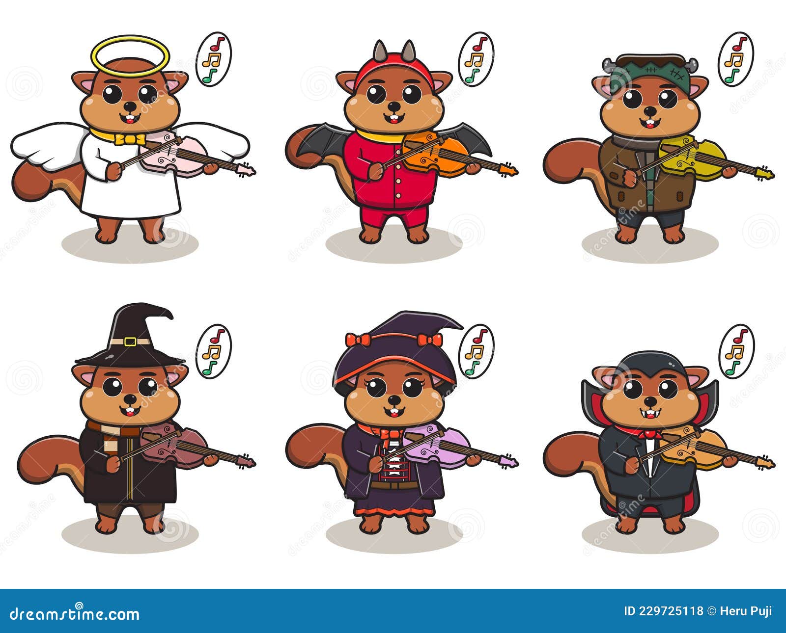 Vector Illustration of Cute Squirrel Play Violin. Stock Vector ...