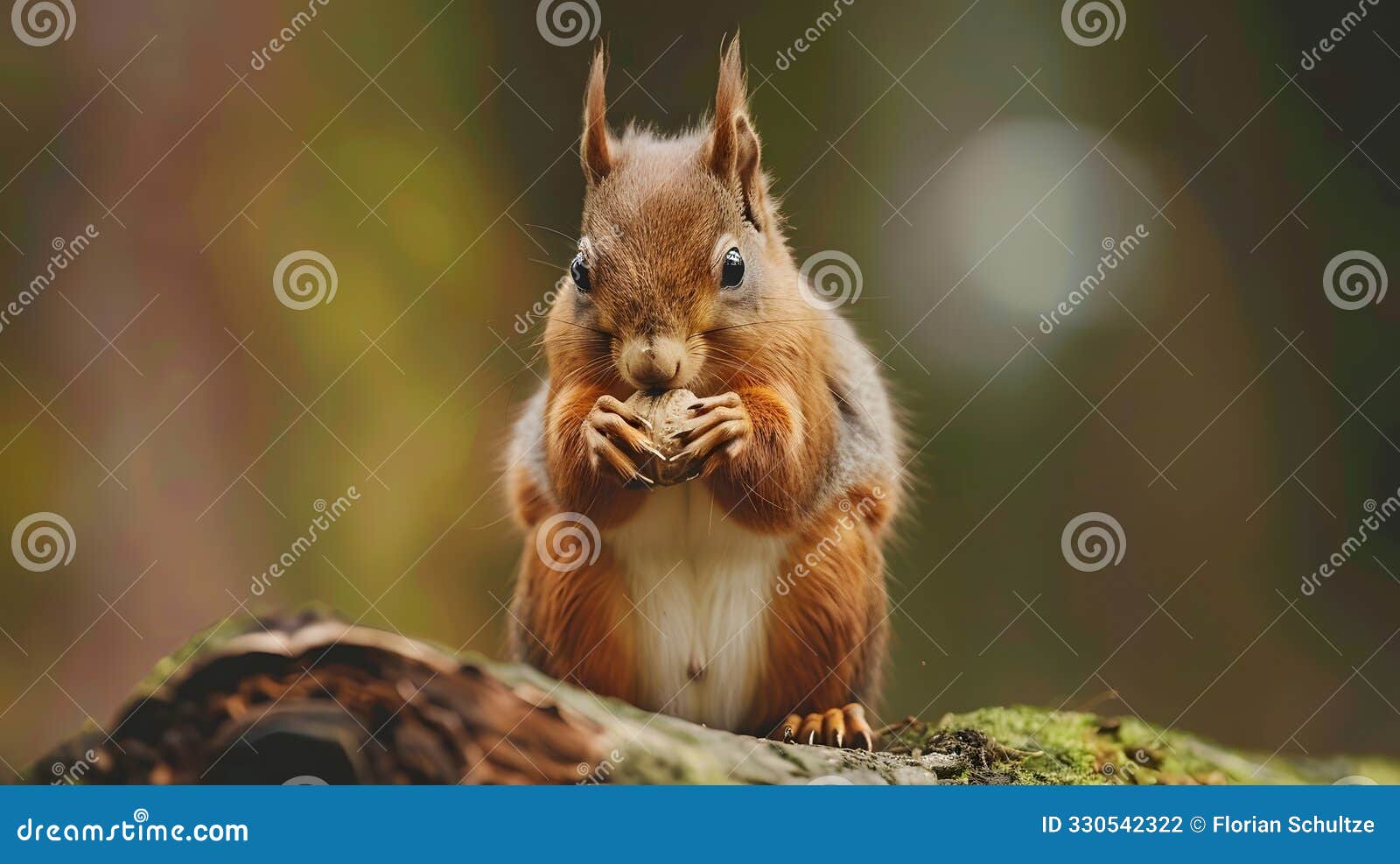 A Squirrel Nibbling On A Leaf In A Lush Forest Setting, A Playful ...