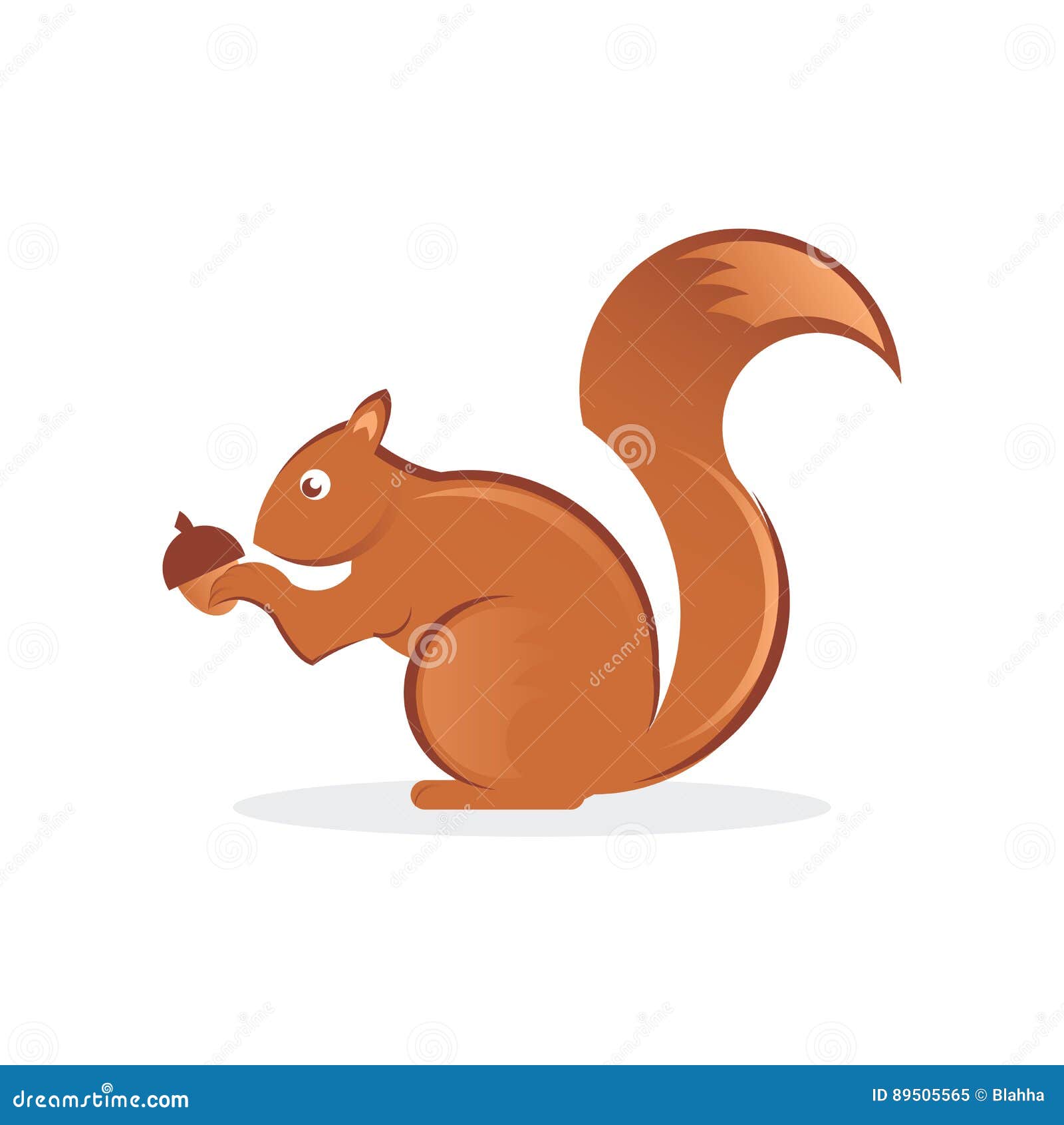 Squirrel with nut stock vector. Illustration of forest - 89505565