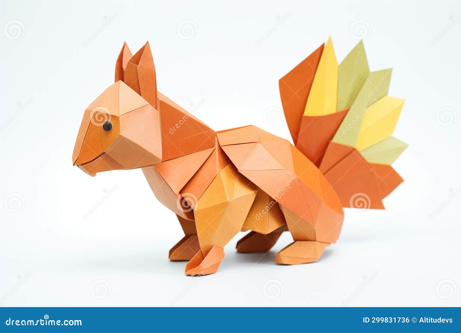 A Squirrel Origami with a Photographed Step Guide Stock Photo - Image ...