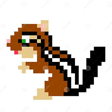 Squirrel Pattern. Pixel Squirrel Image. Vector Illustration of Pixel ...