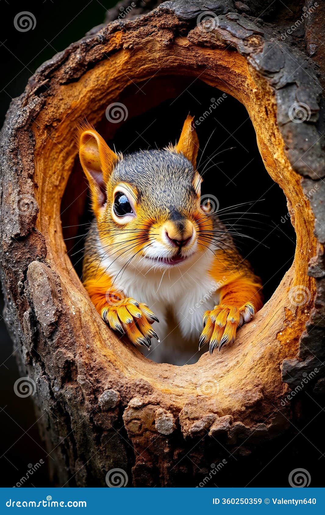 Squirrel Peeking Around Tree Stock Image | CartoonDealer.com #69155221