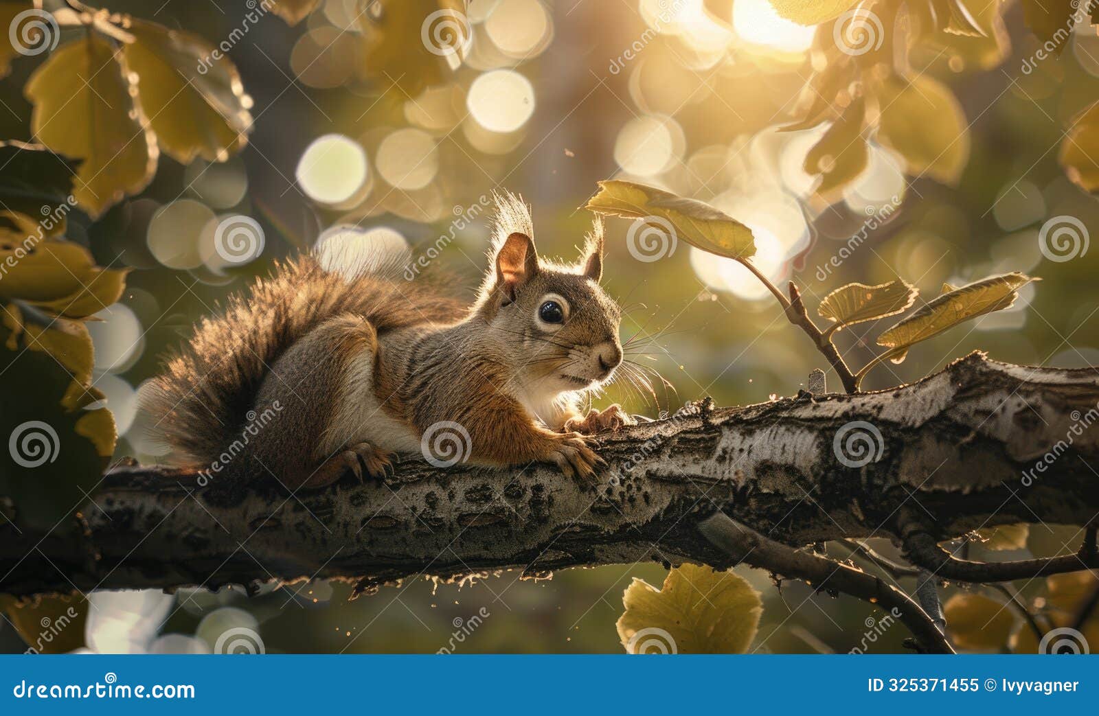 Squirrel Resting on a Branch Stock Image - Image of outdoors, wild ...