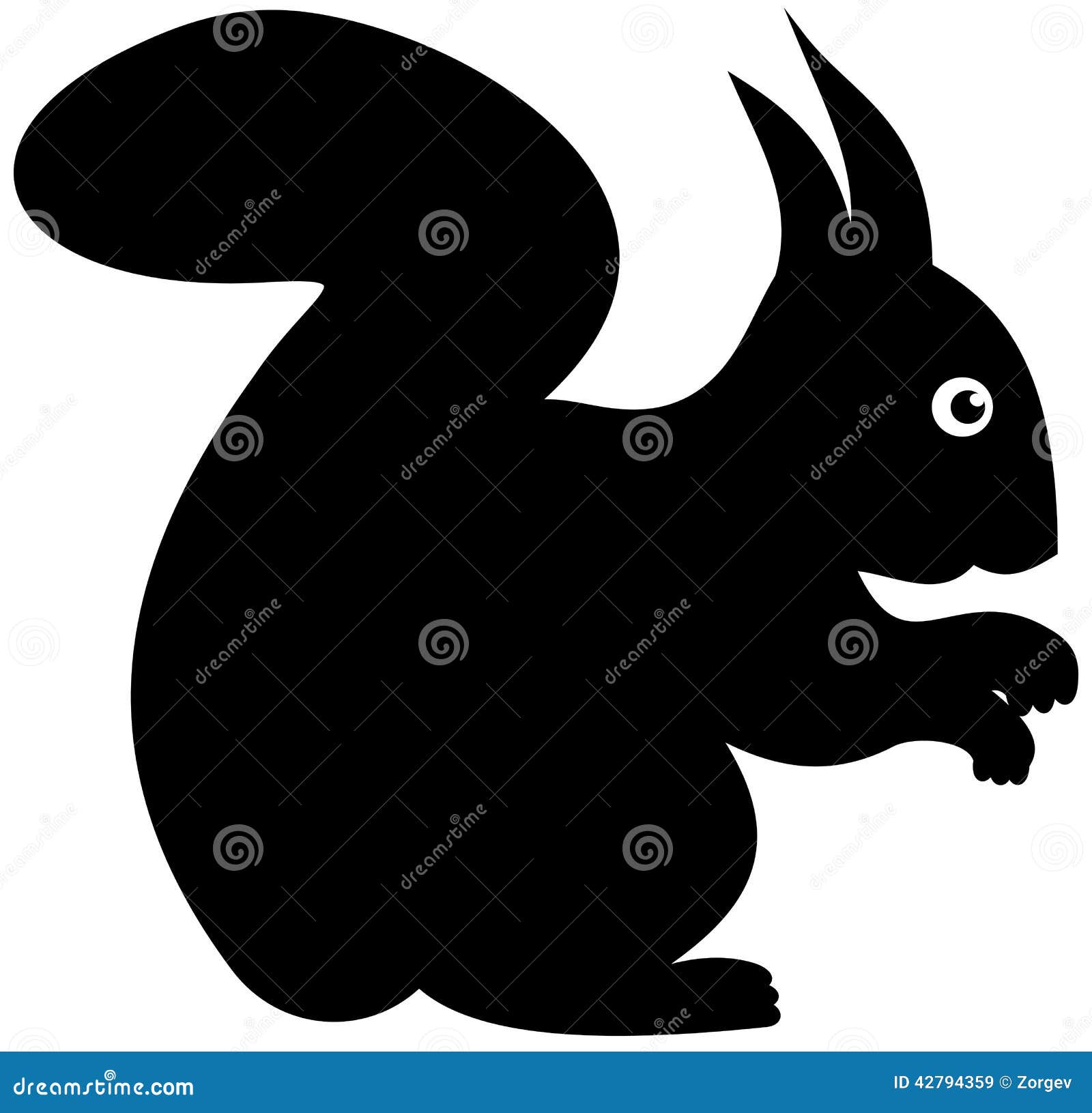 A Squirrel S Profile in Shadow Stock Illustration - Illustration of ...