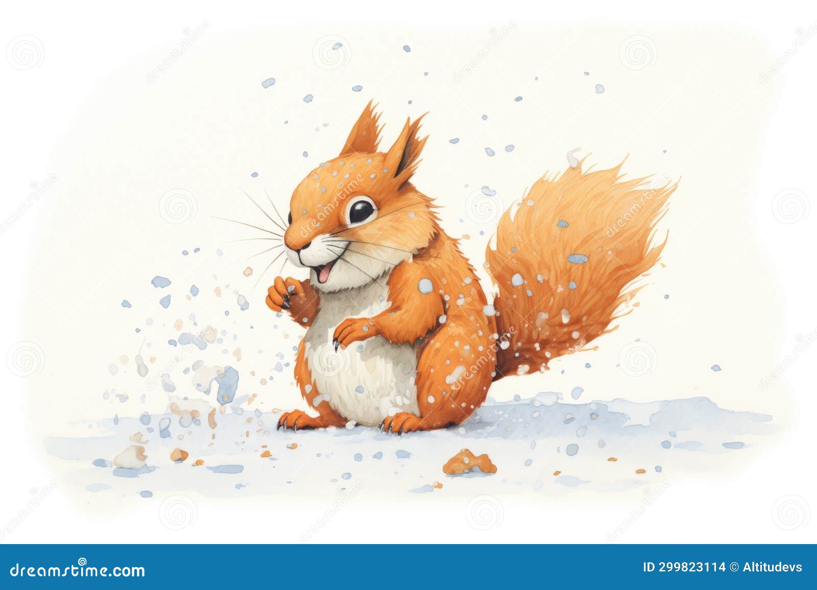 Squirrel Shaking Off Snow from Its Fur Stock Photo - Image of wildlife ...