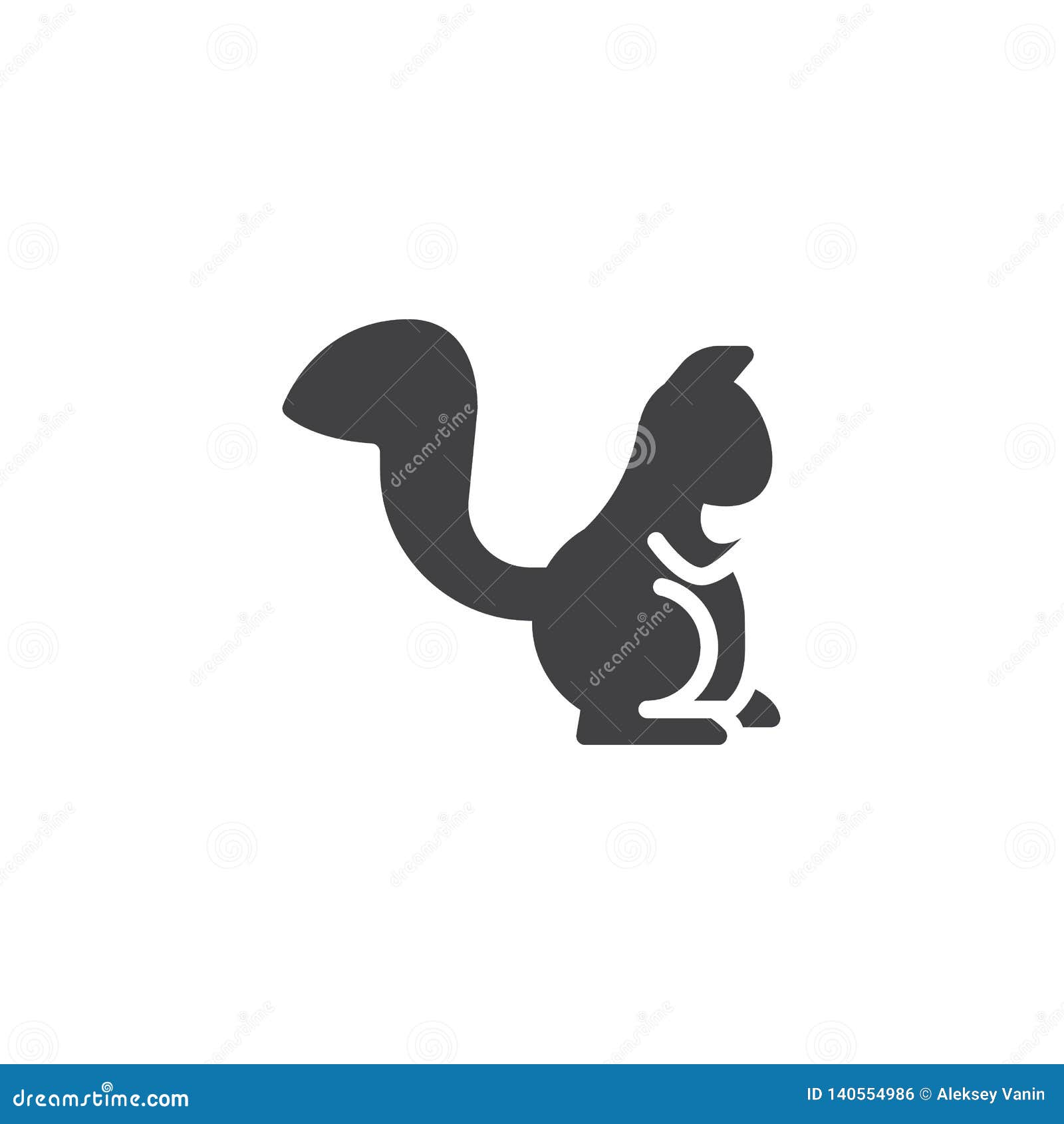 Red Squirrel Side View. Cartoon Outline Sketch Illustration Of Cute ...