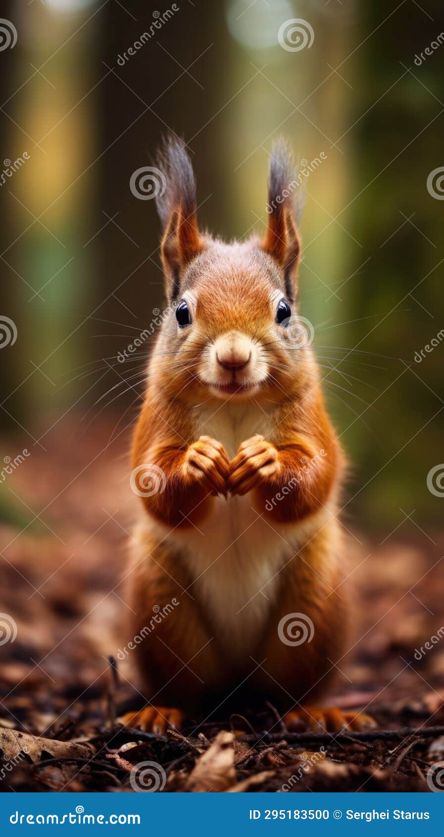 A Squirrel is Sitting on the Ground in the Woods, AI Stock Photo ...