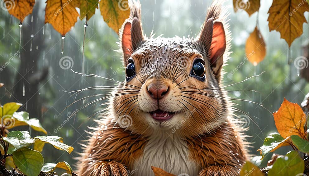 Squirrel is Smiling and Looking at the Camera Stock Image - Image of ...