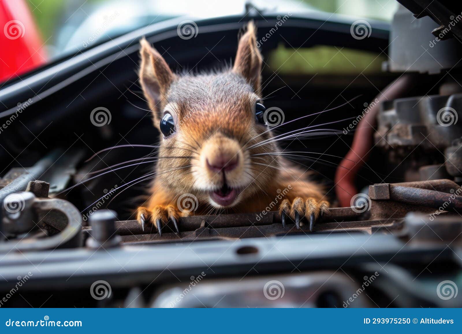 Squirrel Spotted Inside a Cars Engine Compartment Stock Photo - Image ...