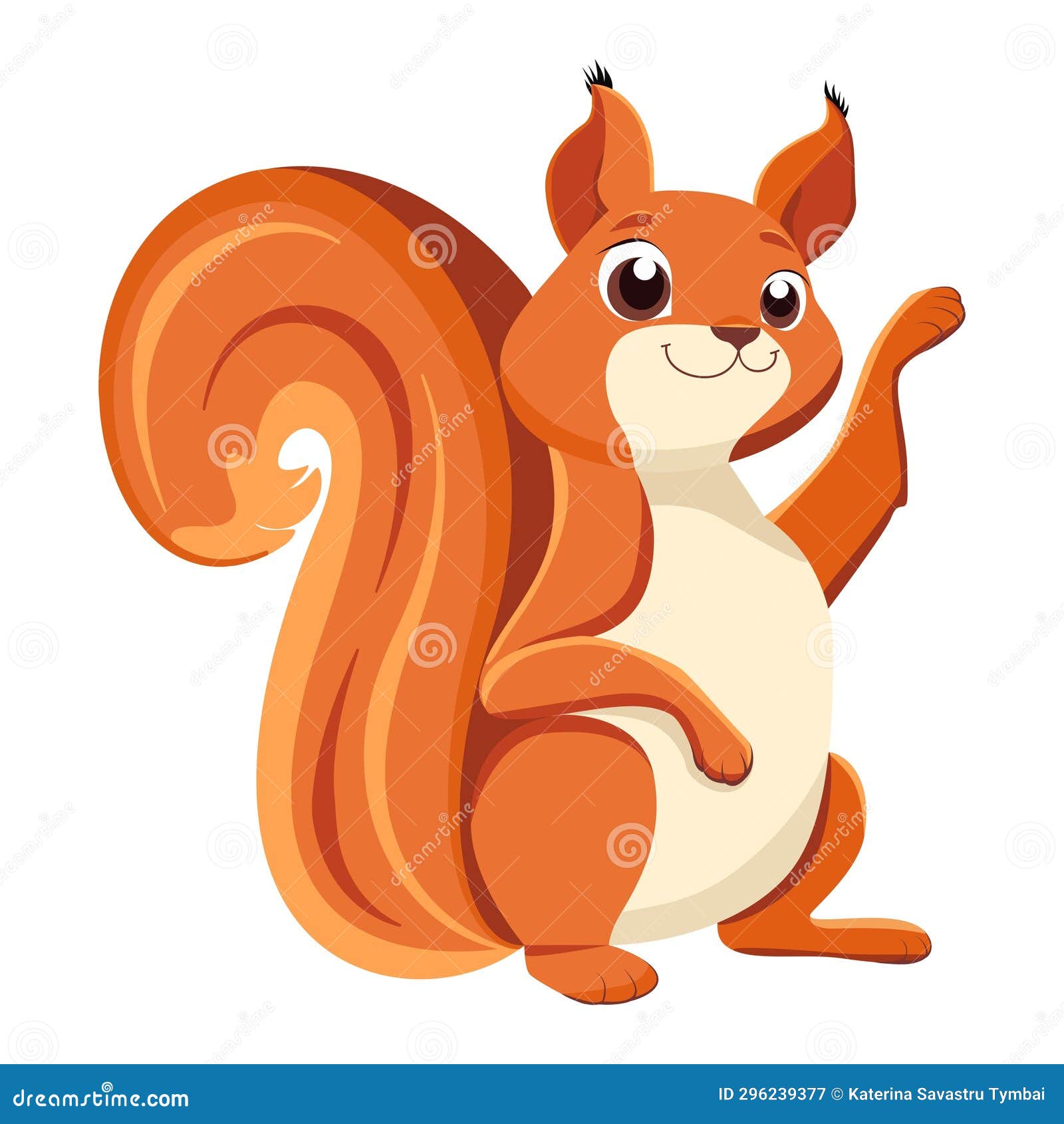 Squirrel. Cartoon drawing. stock vector. Illustration of forest - 296239377