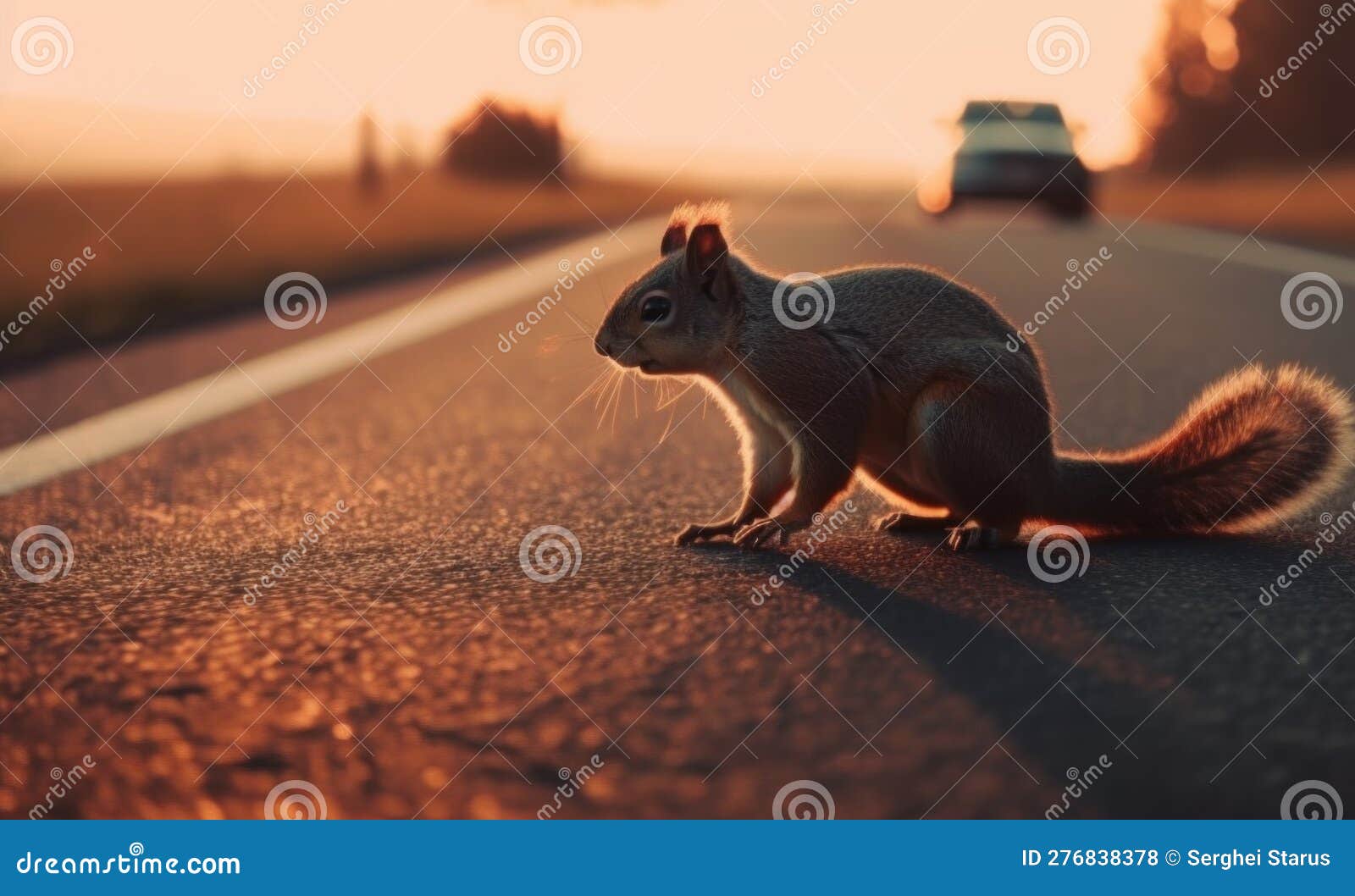 Red Squirrel Side View. Cartoon Outline Sketch Illustration Of Cute ...