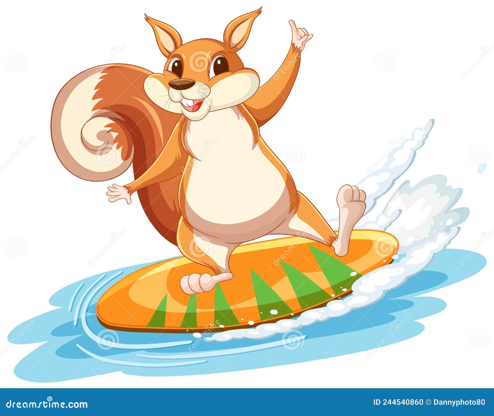Squirrel Standing on Surfboard Stock Vector - Illustration of animals ...