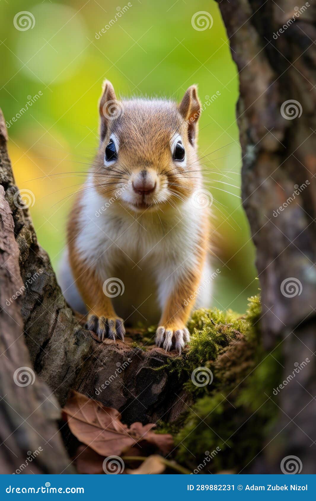 A Squirrel Standing on a Tree Branch Stock Illustration - Illustration ...
