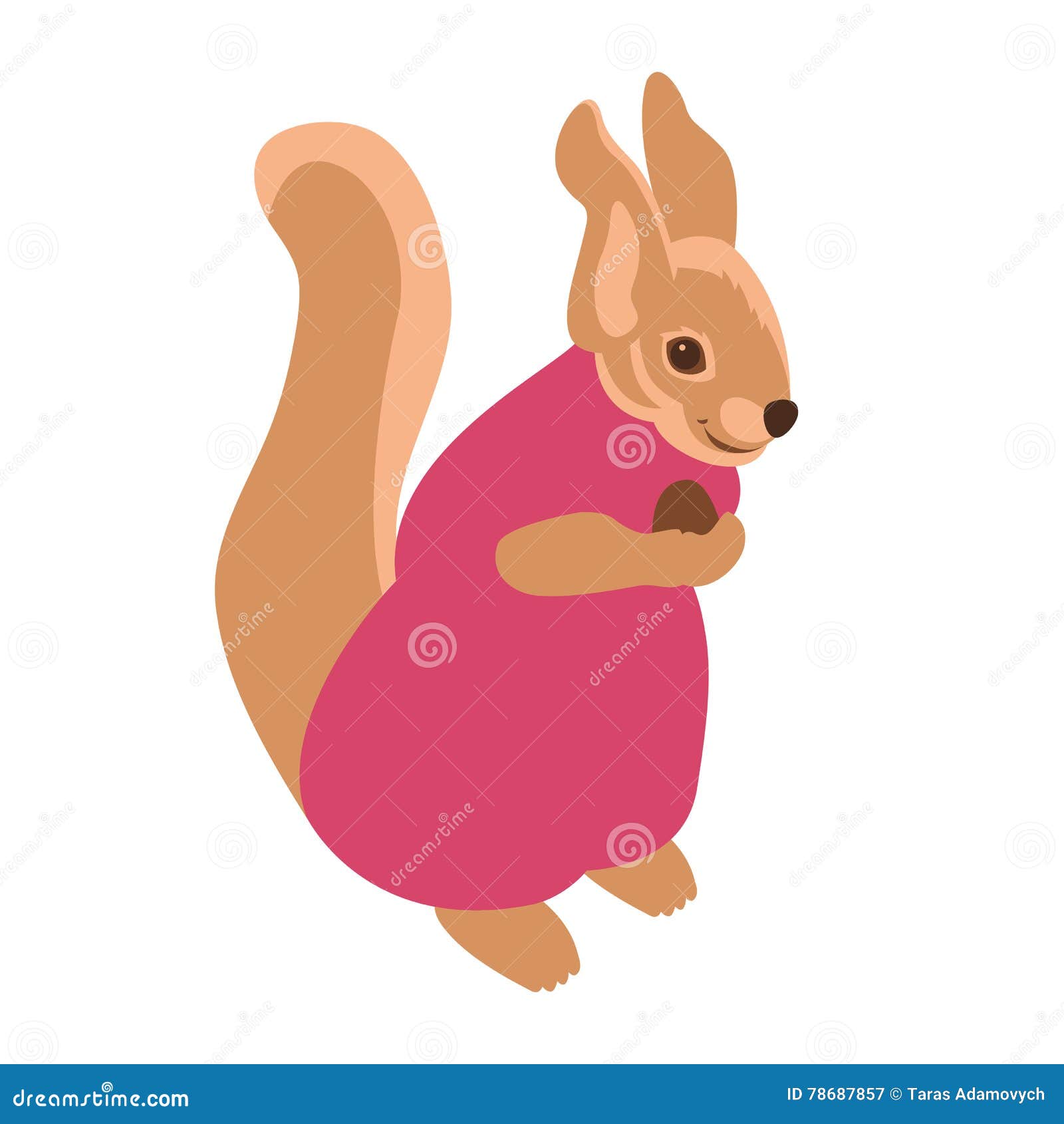 Squirrel Style Vector Illustration Flat Stock Vector - Illustration of ...