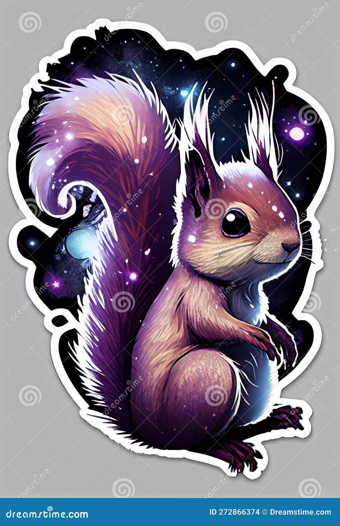 Squirrel with a Tail in the Starry Sky, Avatar. AI Generated Stock ...