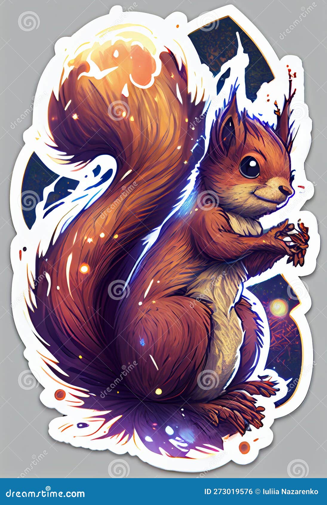 Squirrel with a Tail in the Starry Sky, Avatar. AI Generated Stock ...