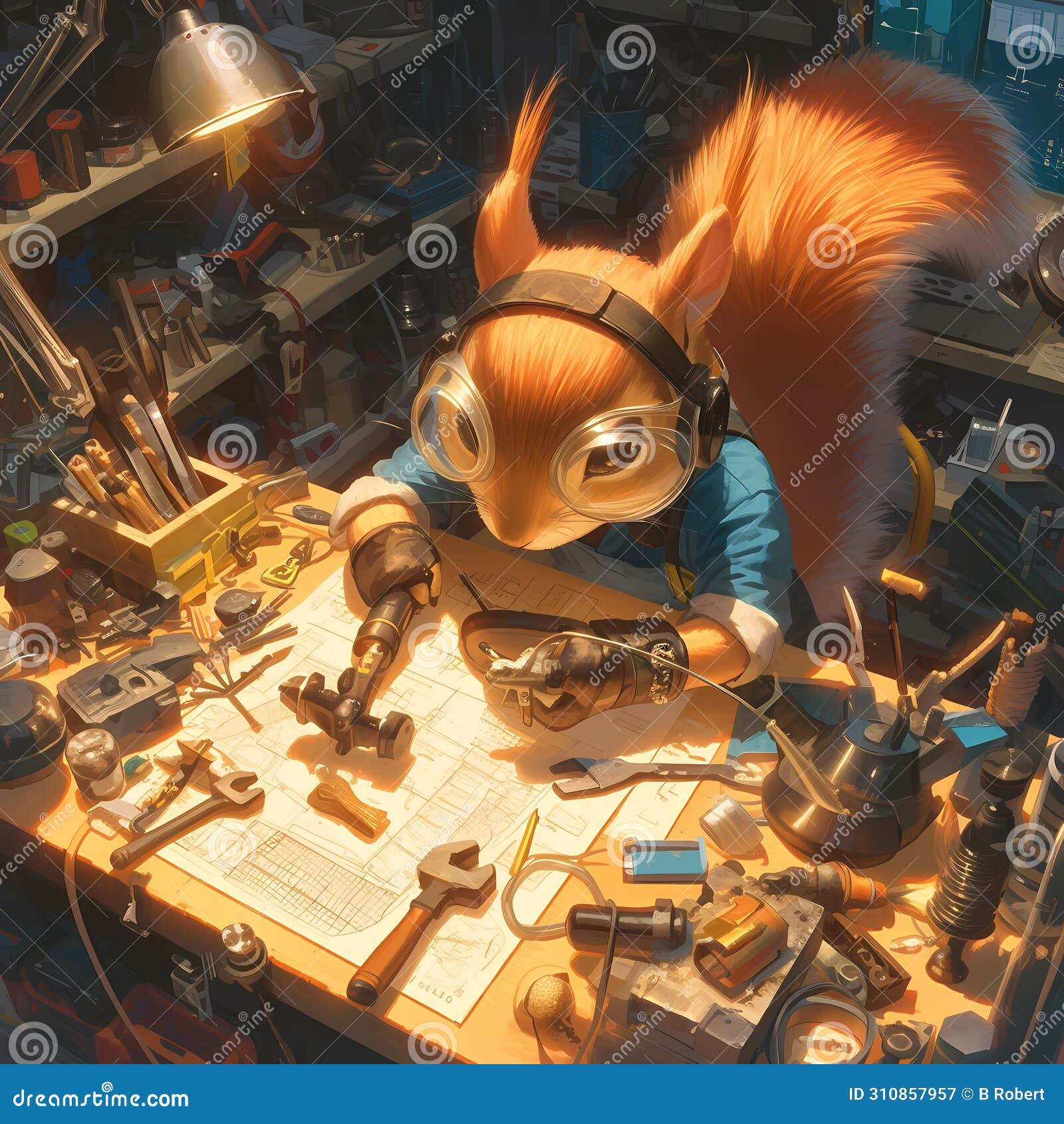 Squirrel Technician at Work, Cute and Inspiring Image Stock ...