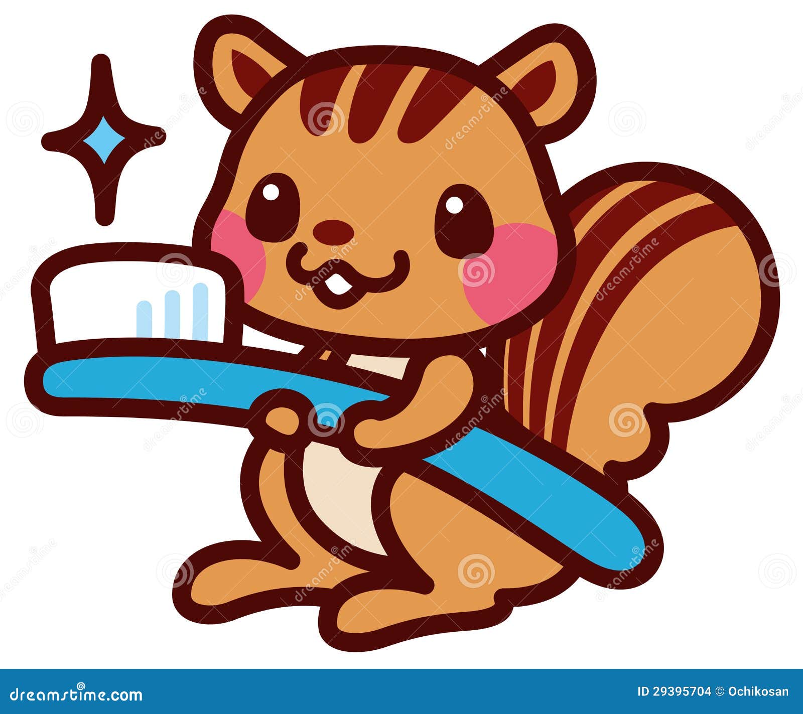 Squirrel with a toothbrush stock vector. Illustration of squirrels ...