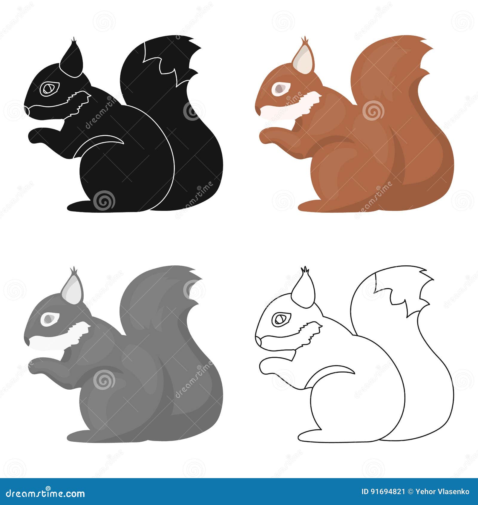 Squirrel Vector Icon in Cartoon Style for Web Stock Vector ...