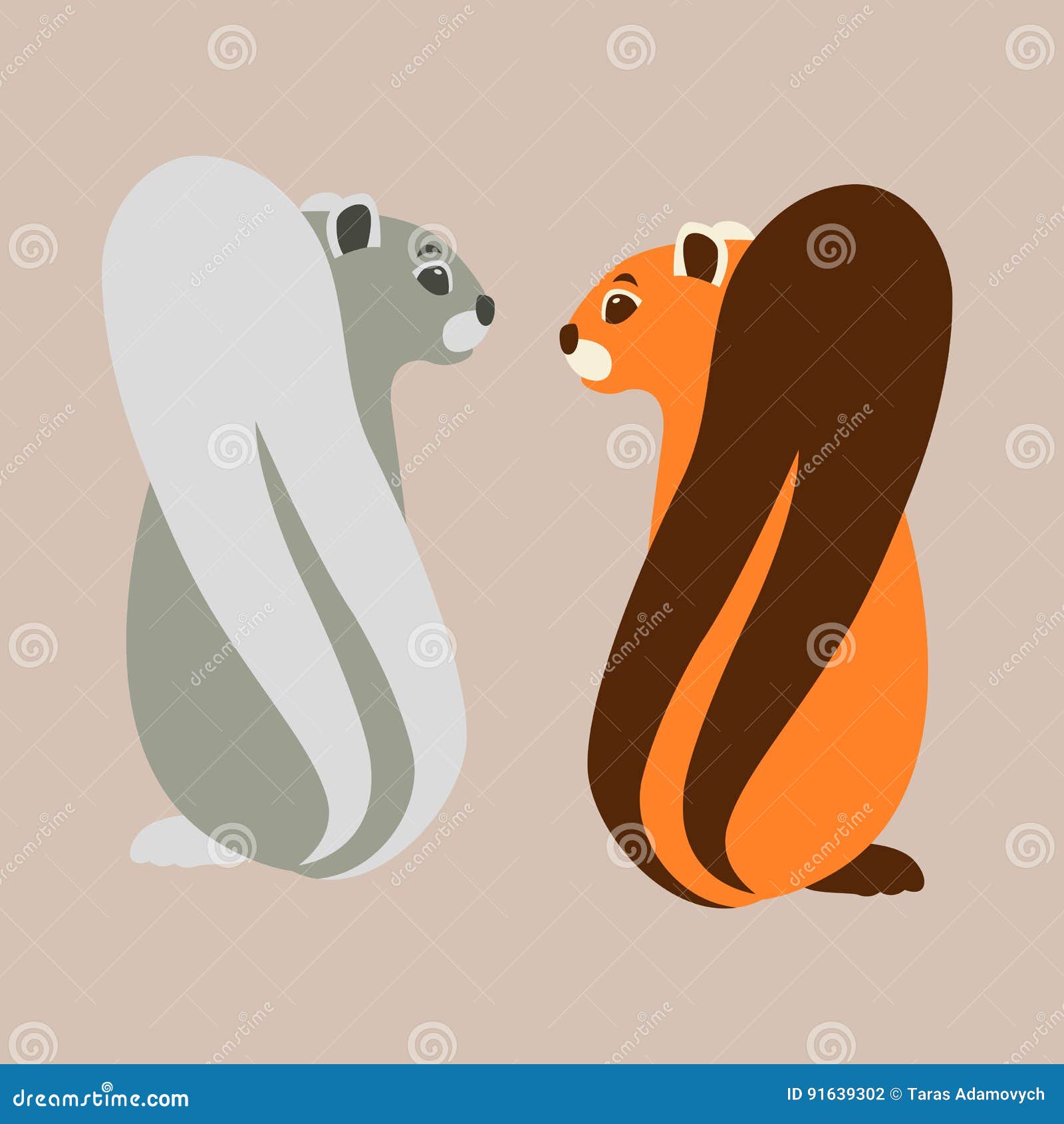 Squirrel Vector Illustration Flat Style Stock Vector - Illustration of ...