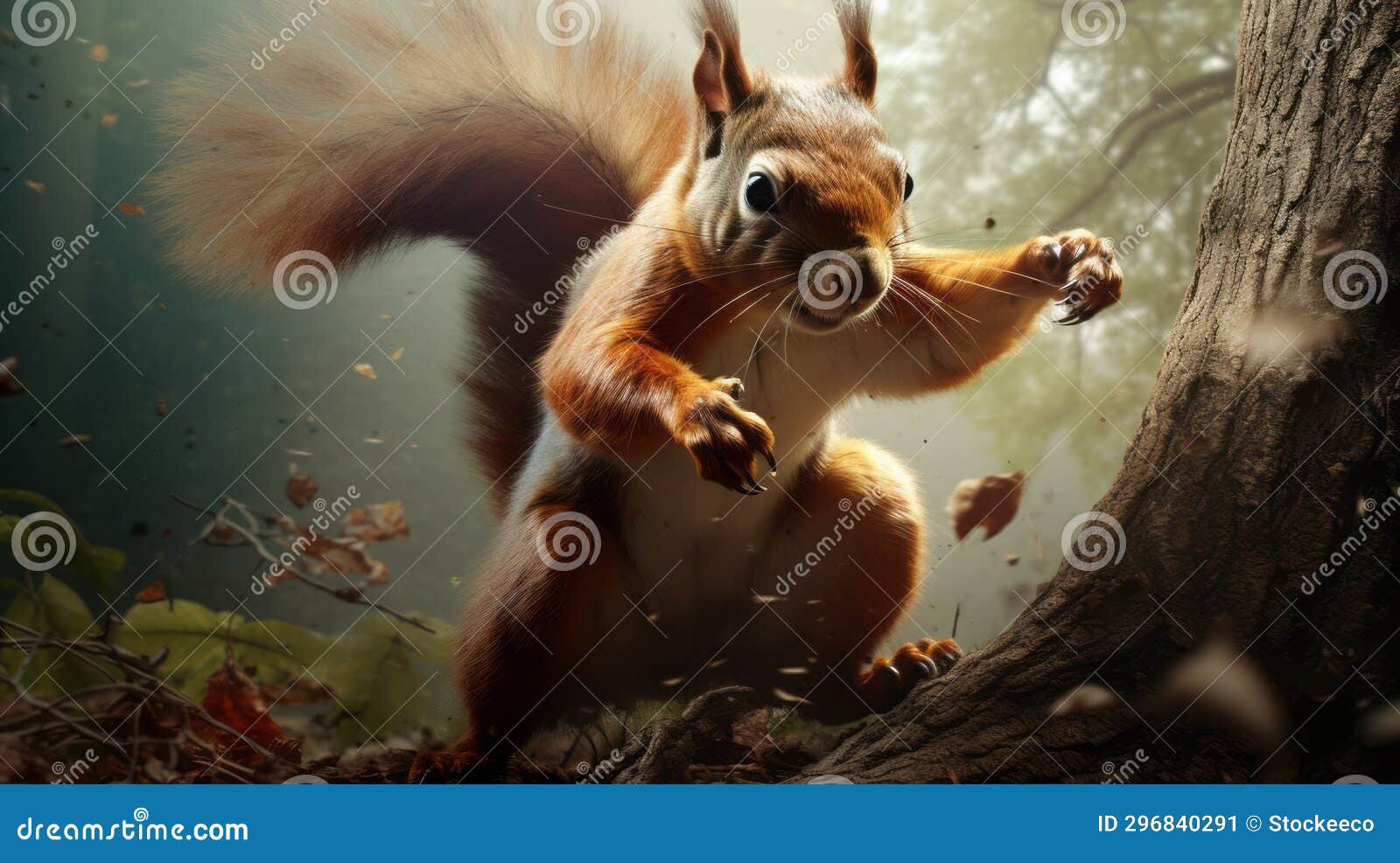 Giant Squirrel in Forest Hyper-realistic Octane Render with Lively ...