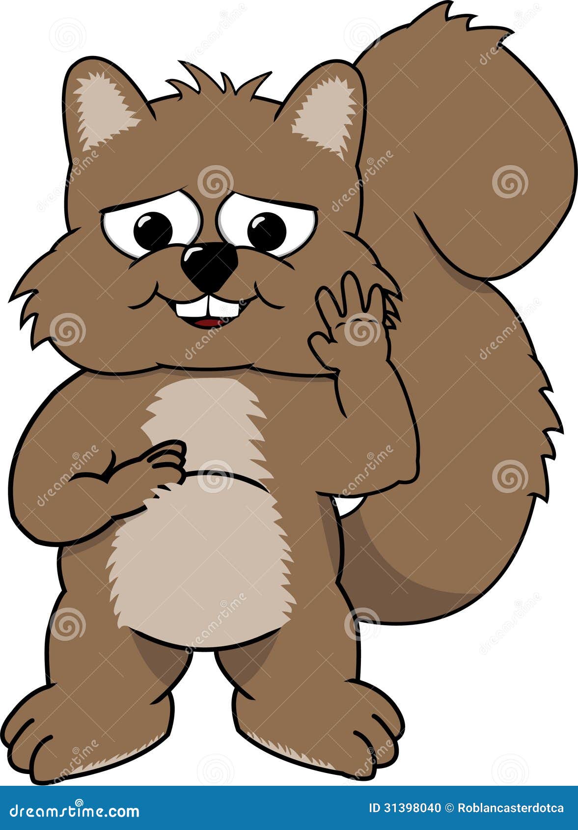 Squirrel Waving Happily stock vector. Illustration of squirrel - 31398040