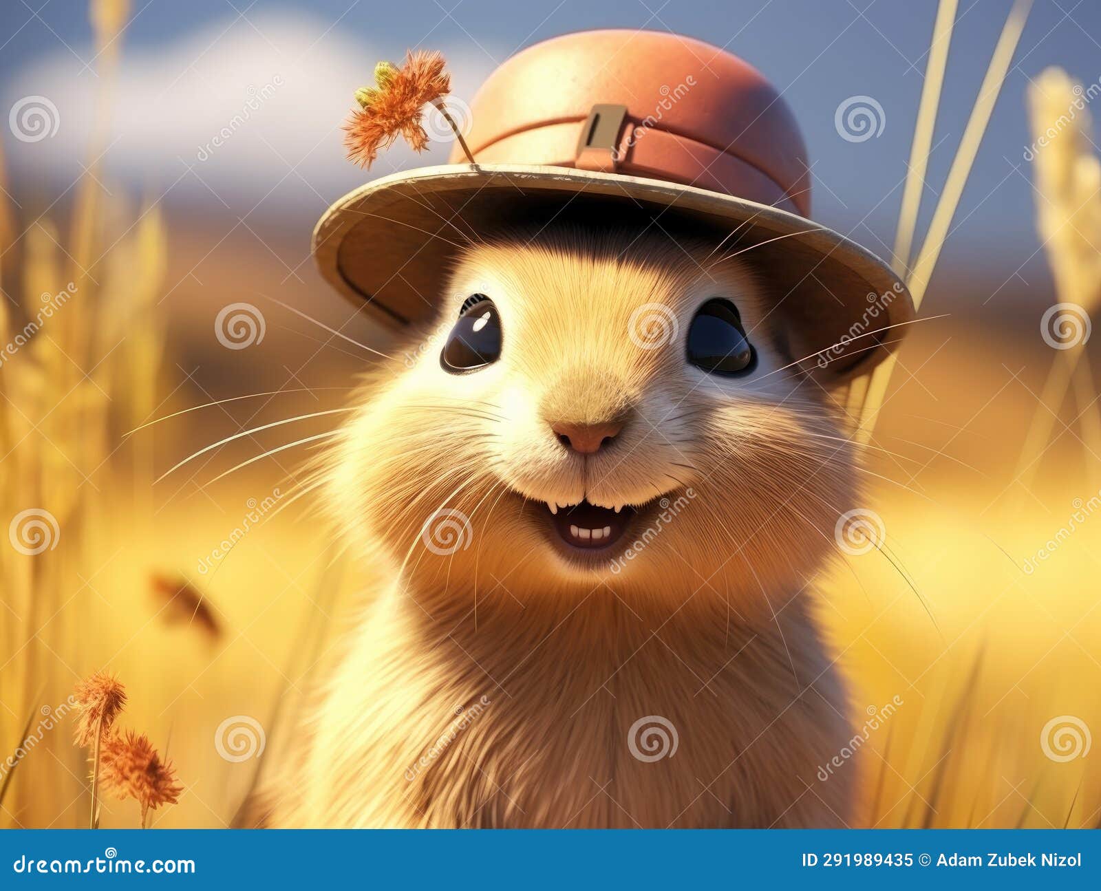 A squirrel wearing a hat stock illustration. Illustration of animal ...