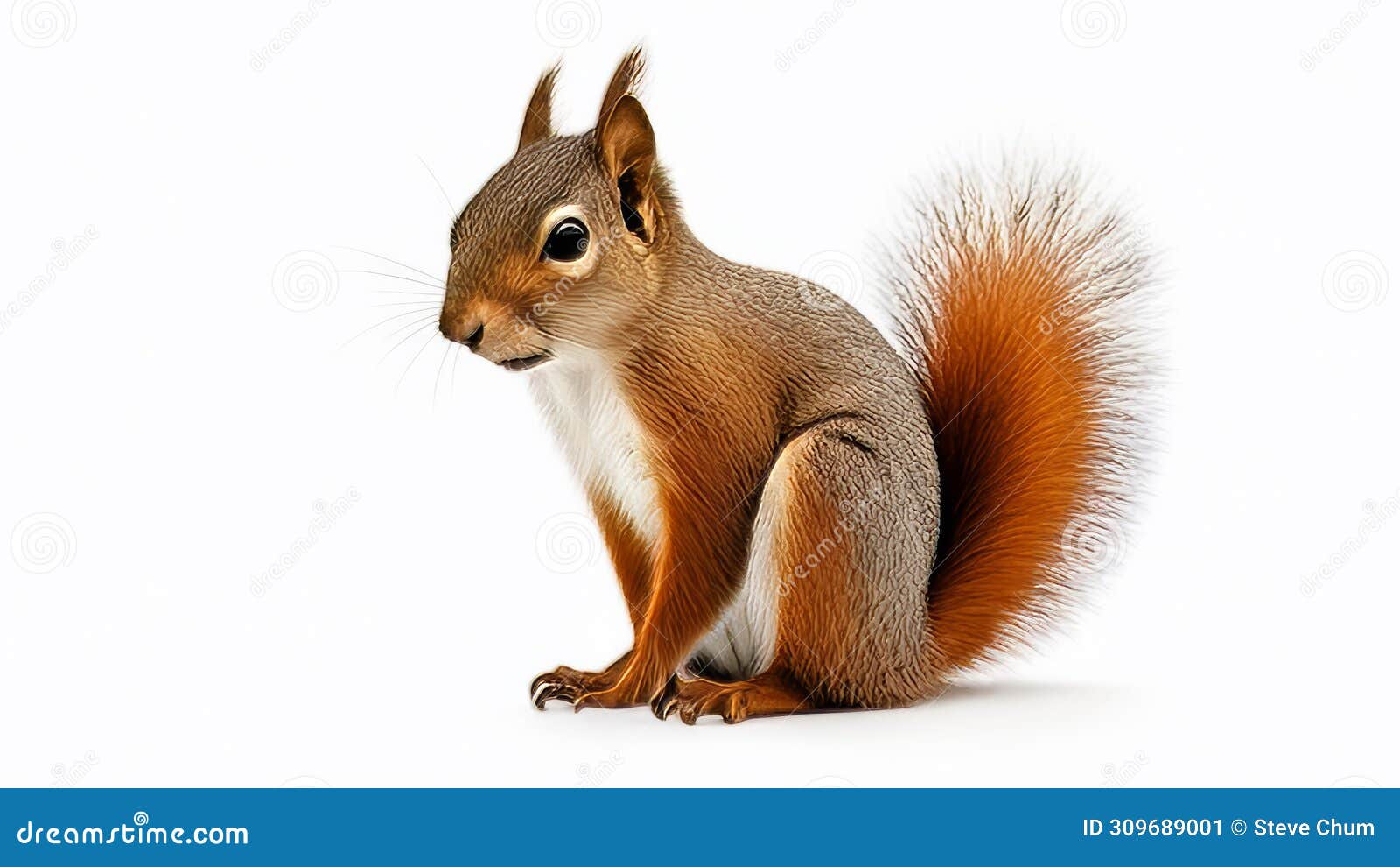 Squirrel on a White Background. Red Squirrel on a White Background ...