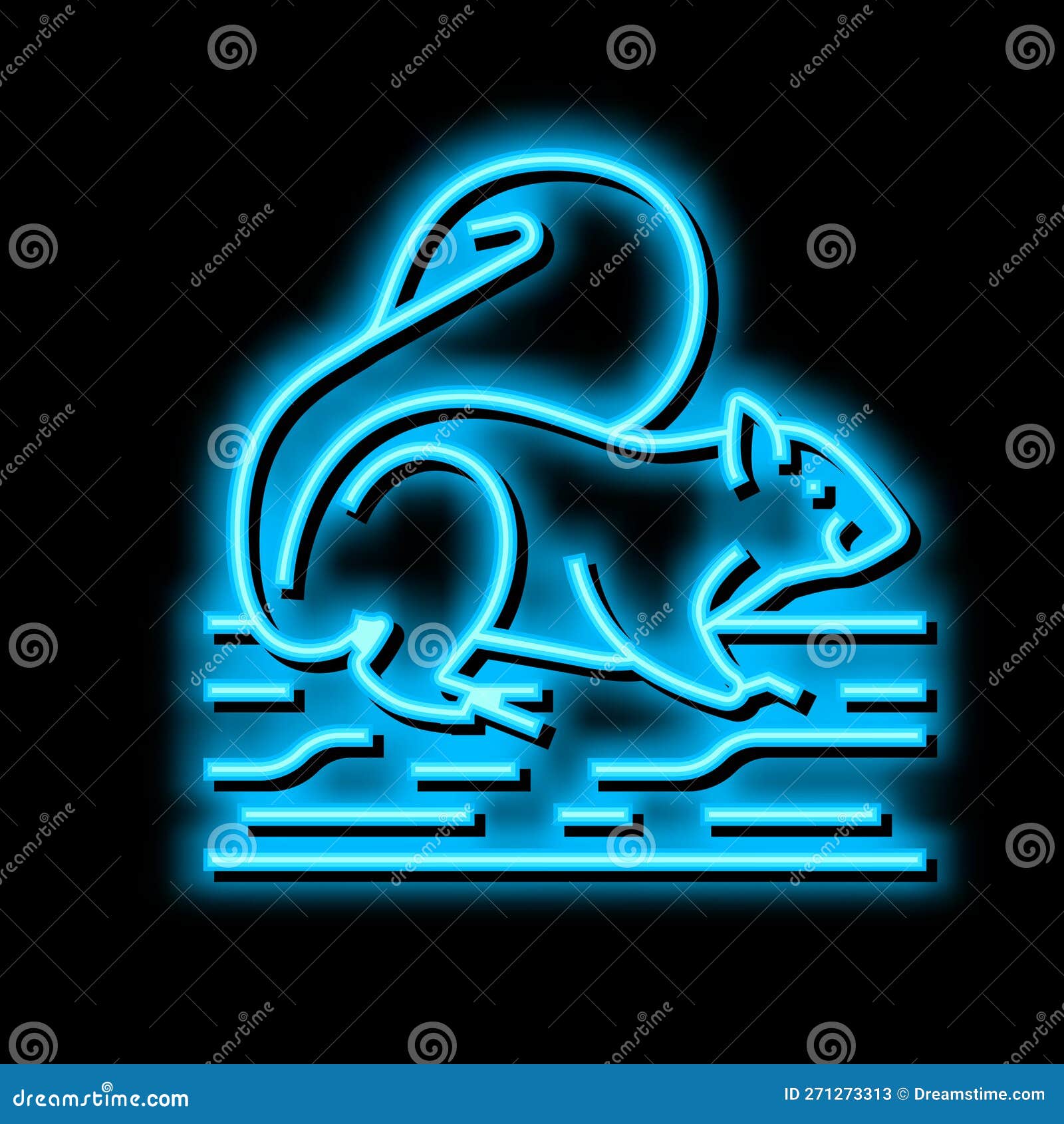 Squirrel Wild Animal Neon Glow Icon Illustration Stock Vector ...