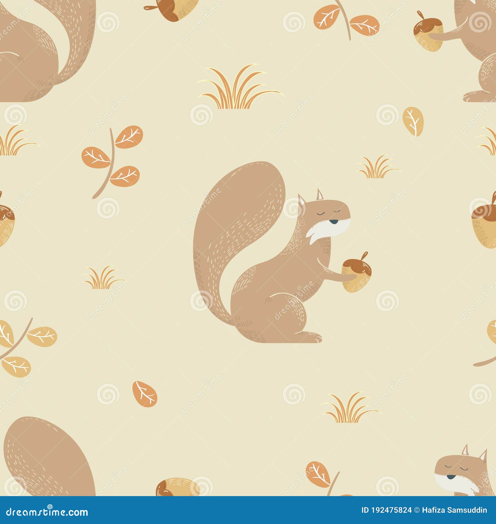 Squirrel Wrapping Paper Design. Vector Illustration Decorative Design ...