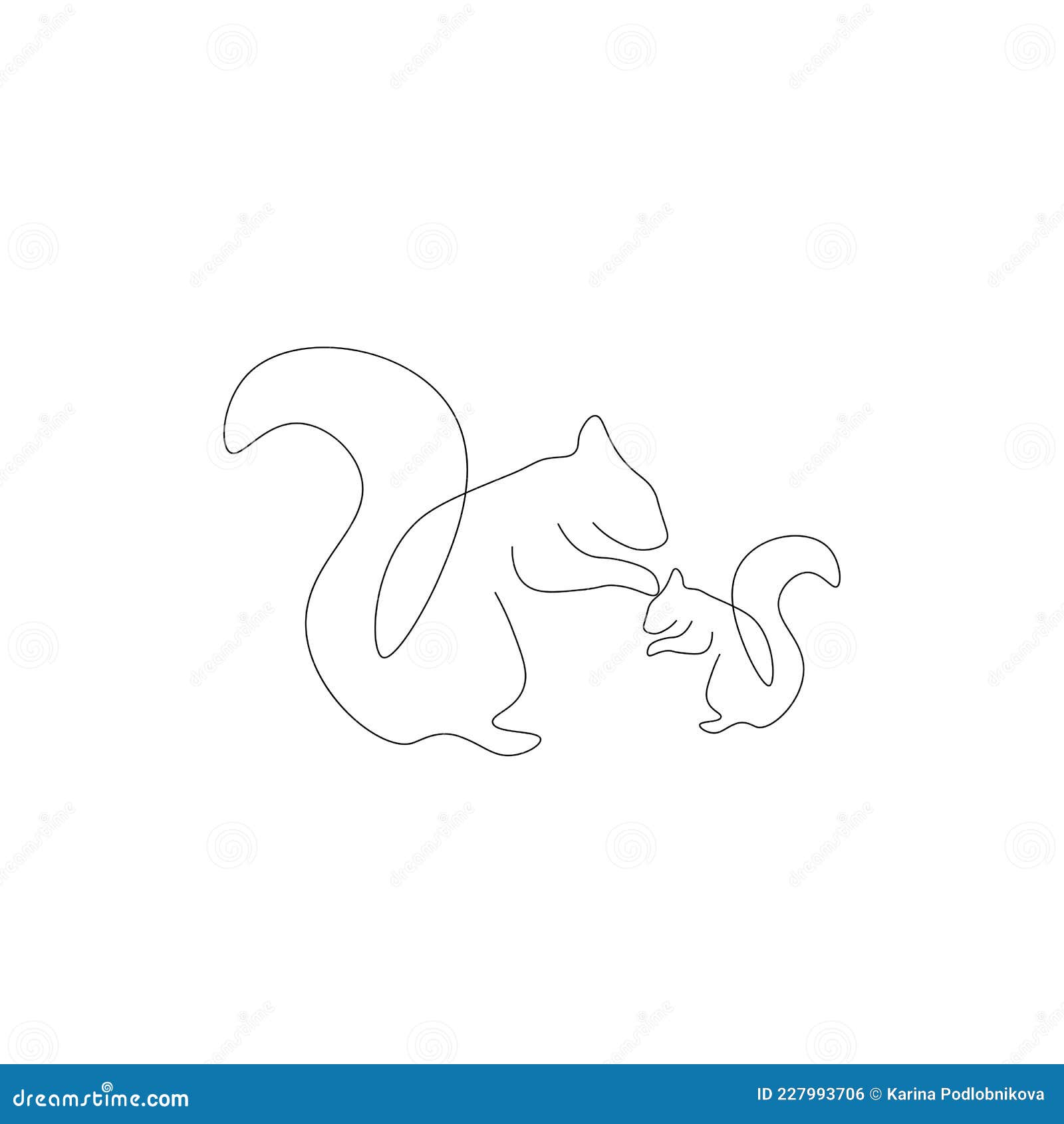 Squirrels Animals Drawing, Vector Illustration Stock Vector ...