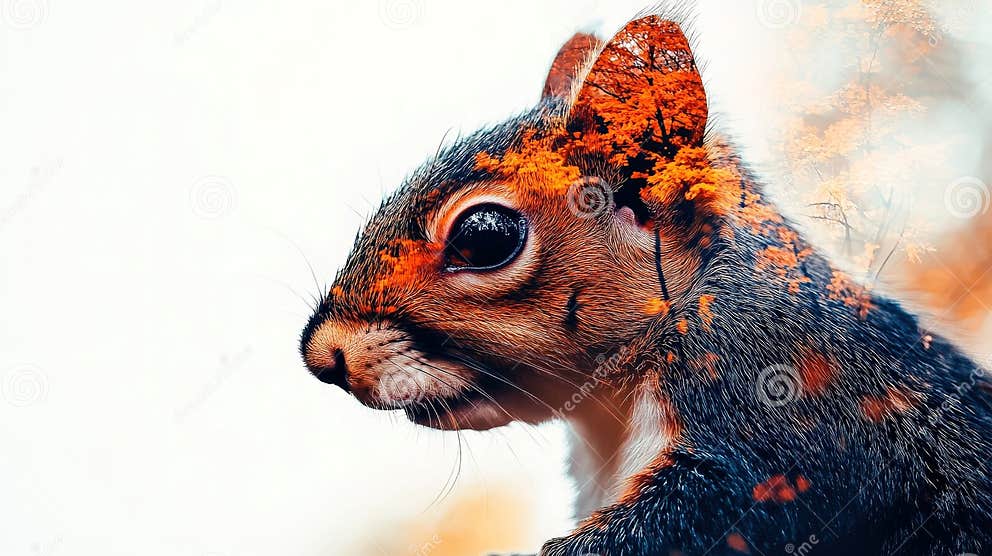 Squirrels in the Autumn Forest: Busy Creatures of Fall Stock ...