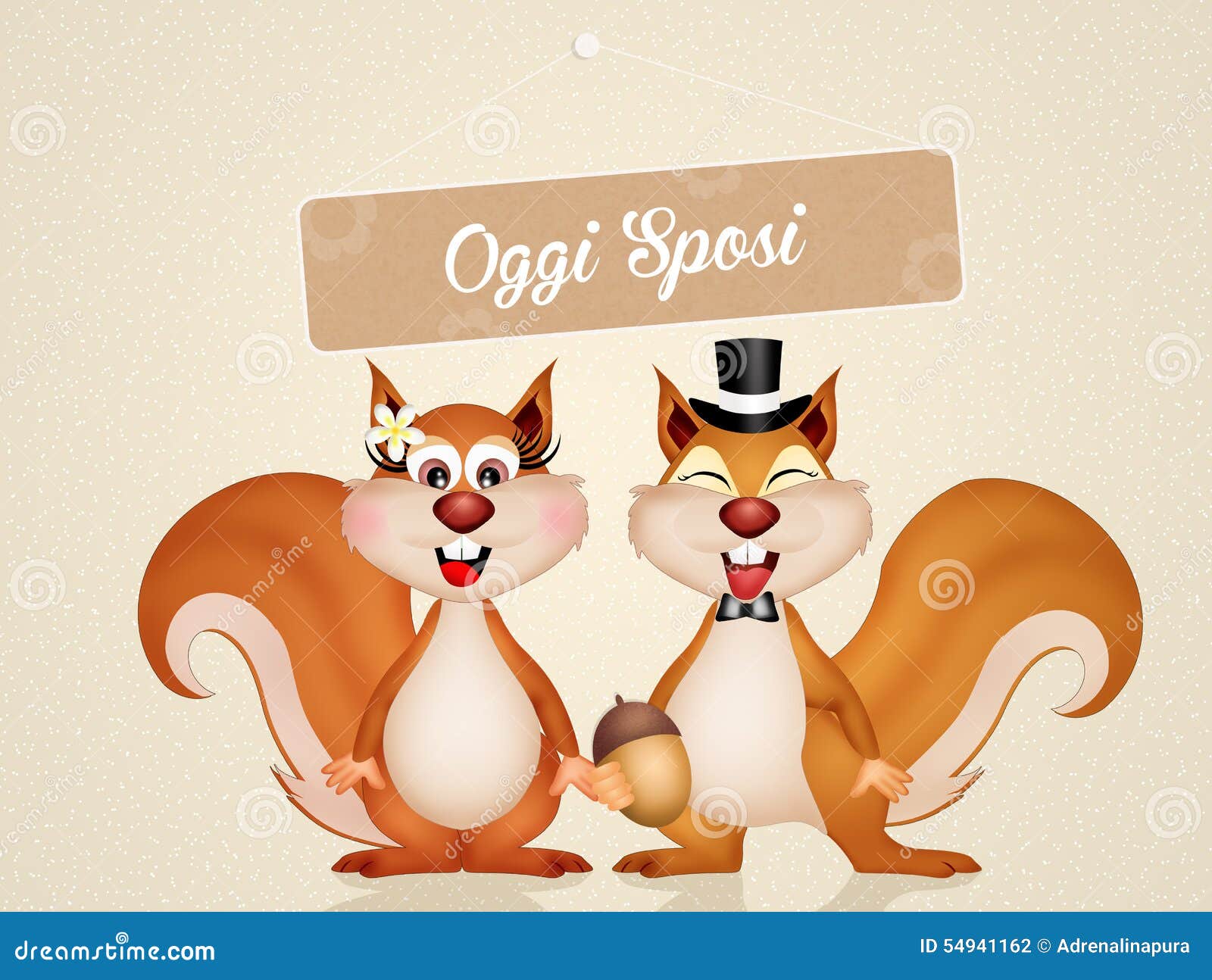 Squirrels couple in love stock illustration. Illustration of animal ...